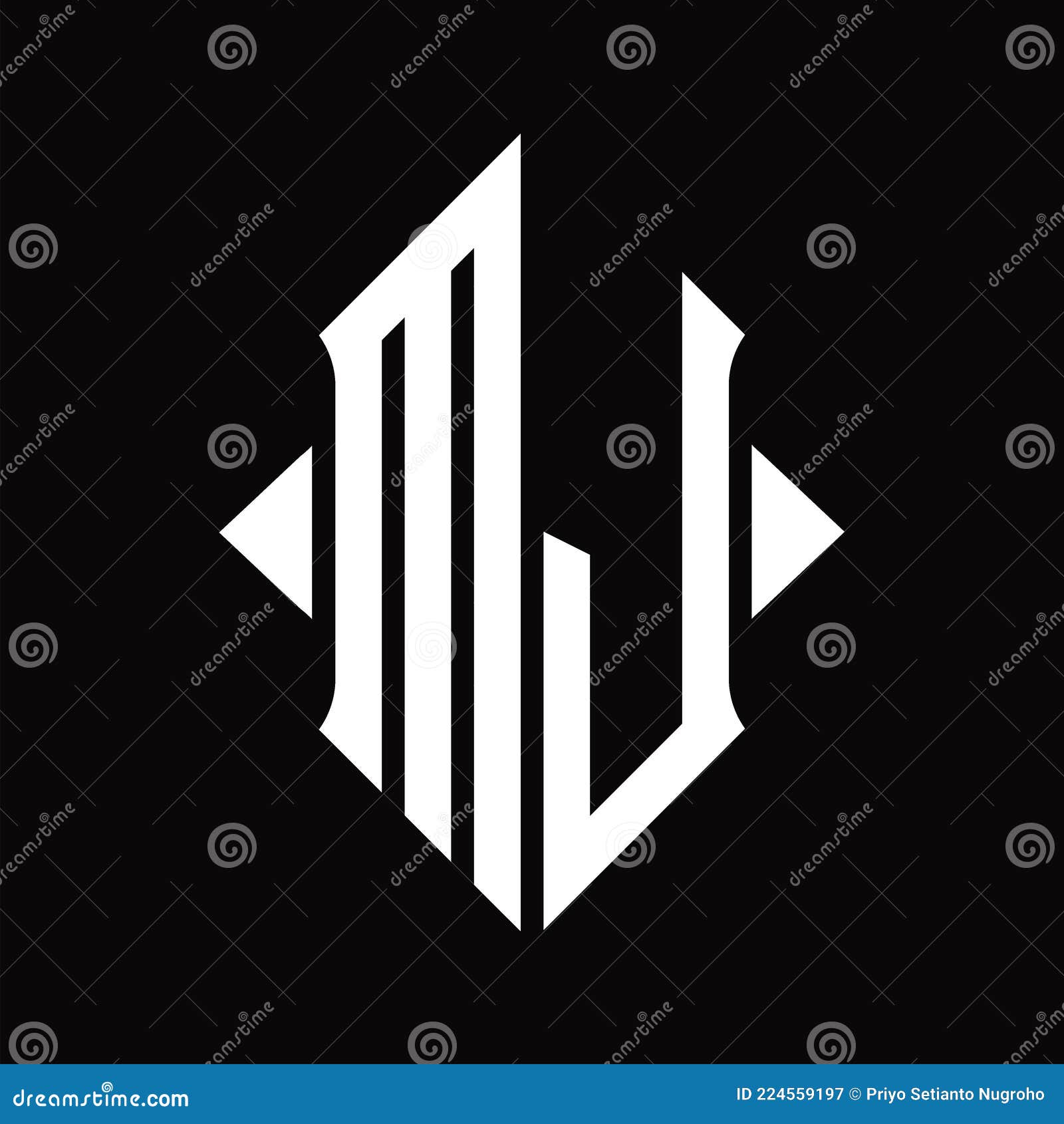 Mj-Logo-Monogramm Mit Abschirmförmiger Designvorlage Vektor Abbildung ...