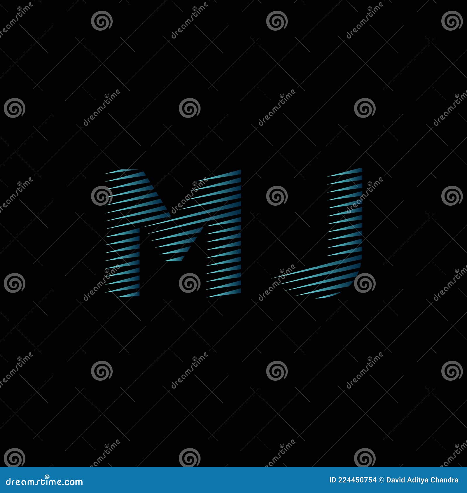MJ Monogram Lines Style Blue Light Vector Stock Vector - Illustration ...
