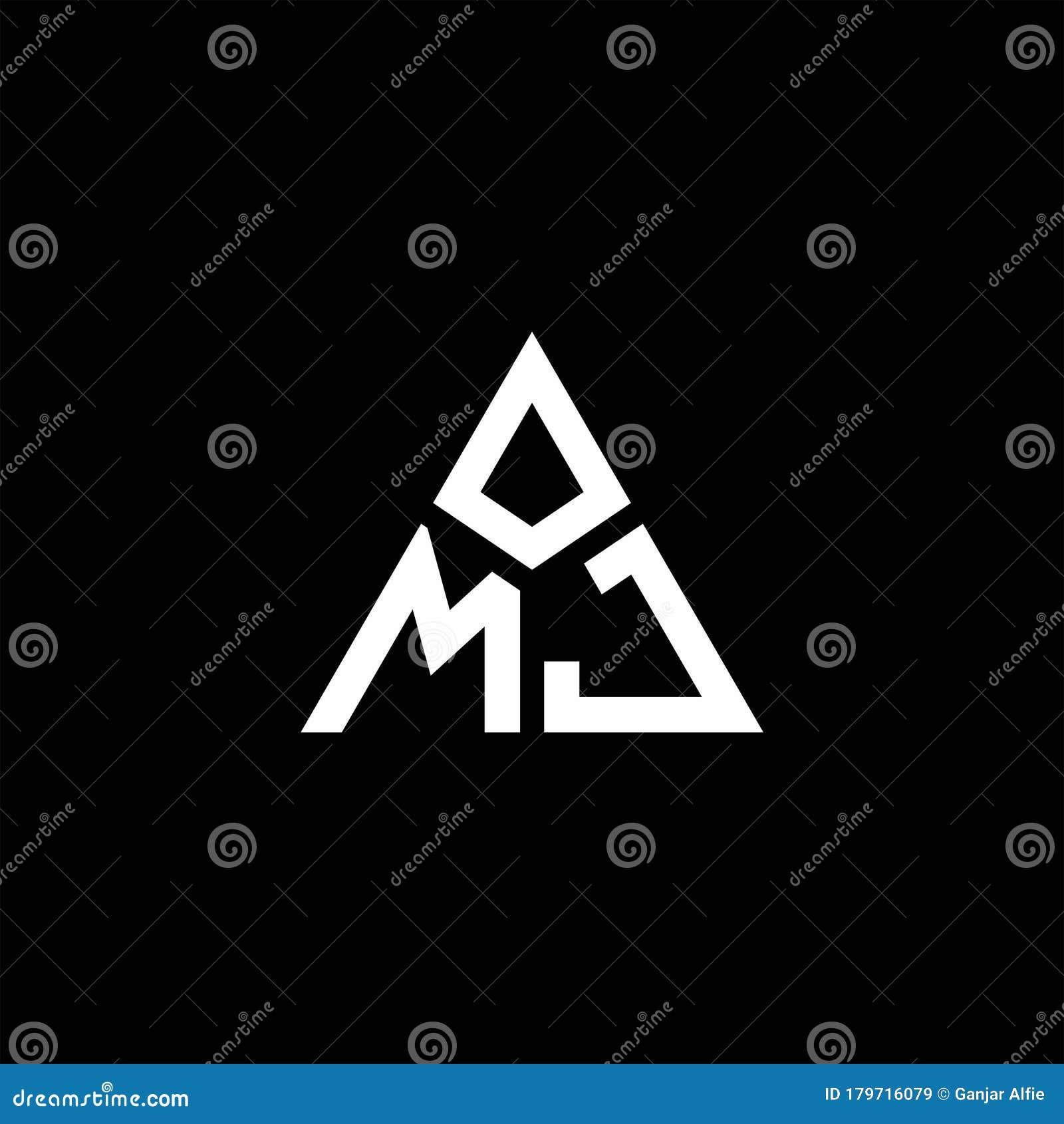 MJ Monogram Logo with 3 Pieces Shape Isolated on Triangle Stock Vector ...