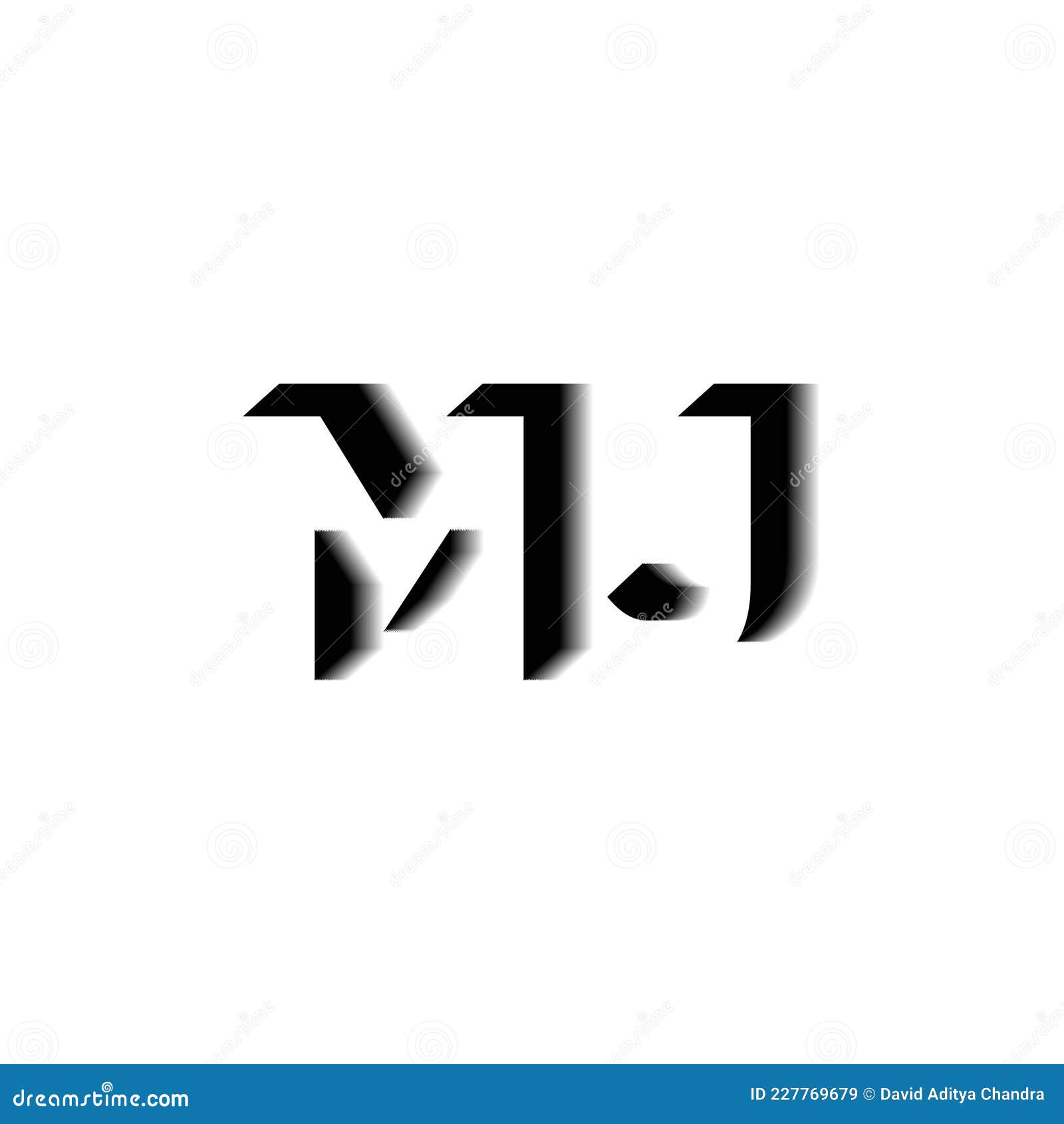 MJ Monogram Shadow Shape Style Stock Vector - Illustration of logos ...