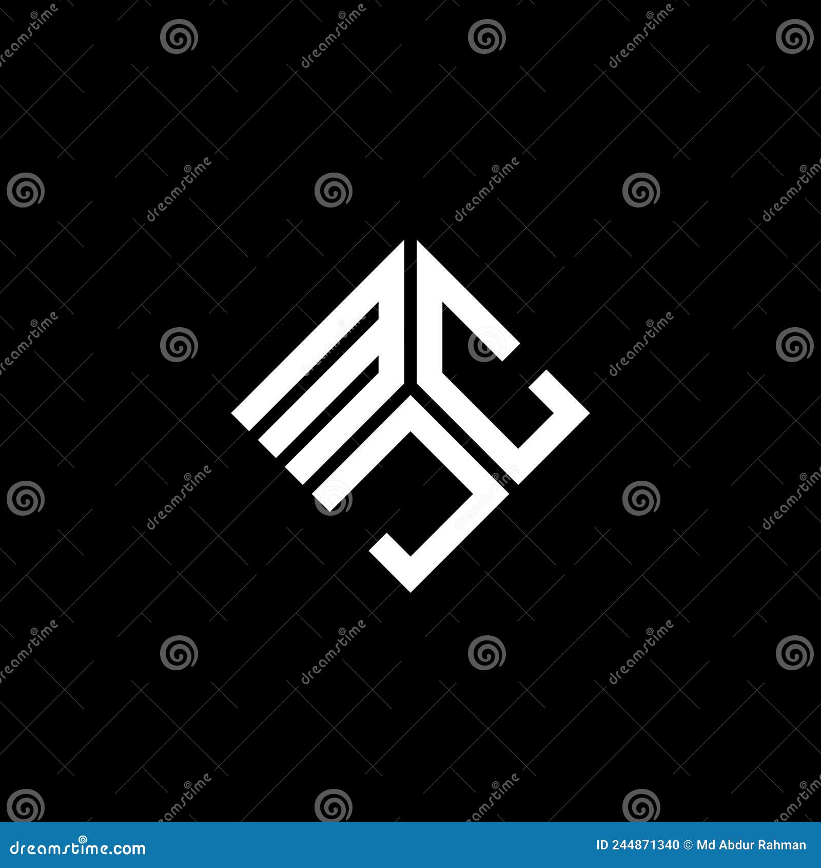 MJC Letter Logo Design on Black Background. MJC Creative Initials ...