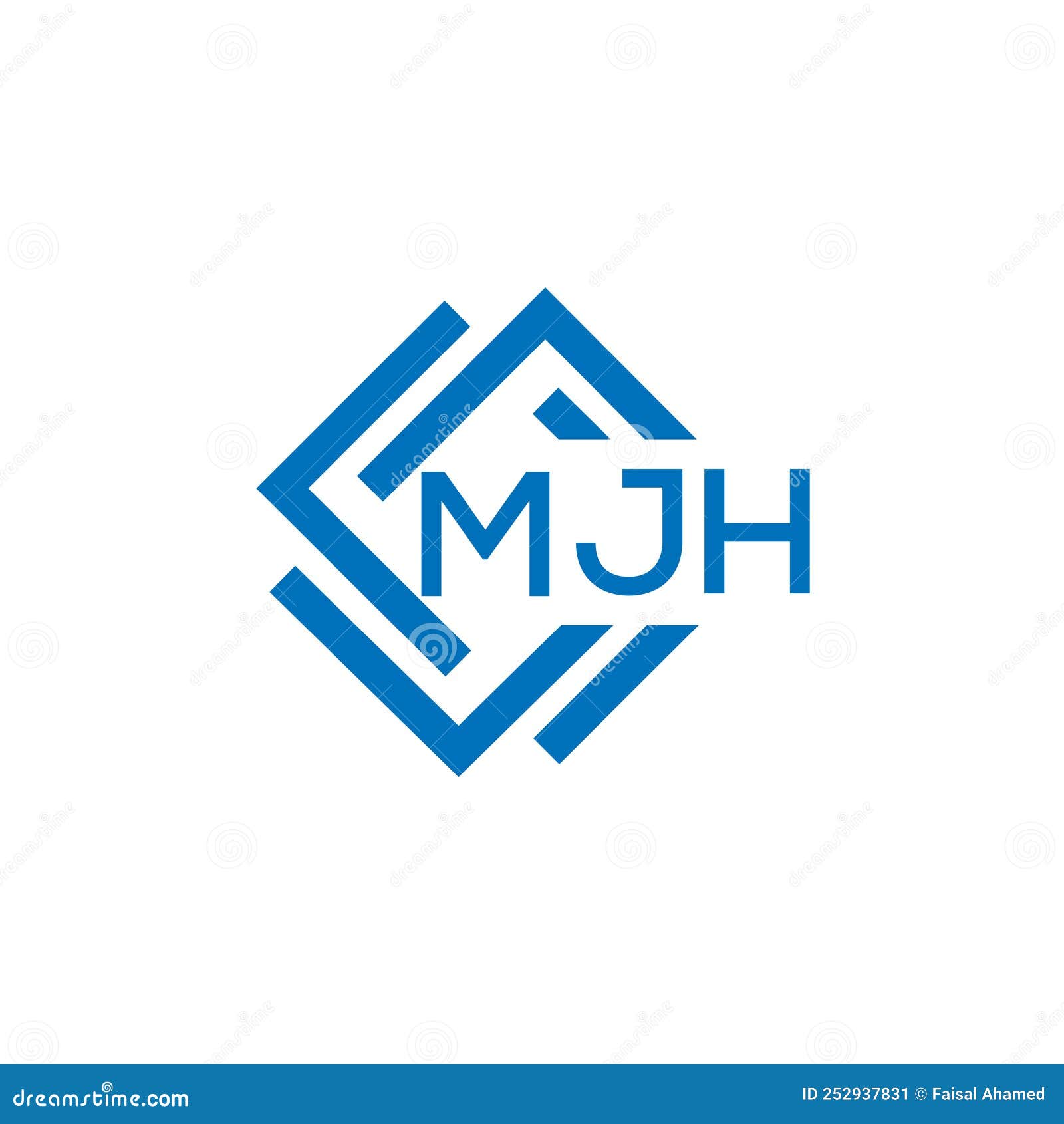 MJH Letter Logo Design on White Background. MJH Creative Circle Letter ...