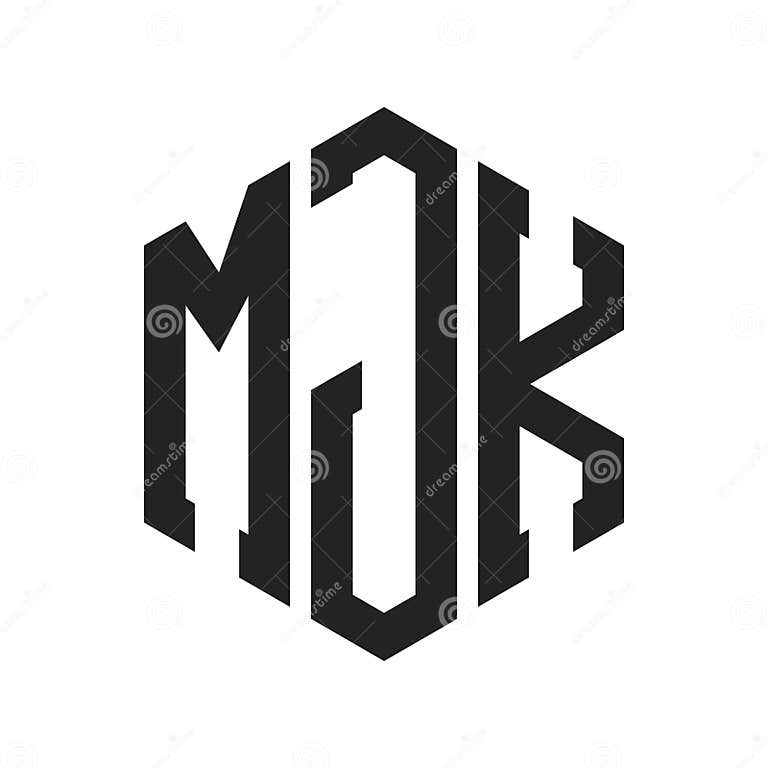 MJK Logo Design. Initial Letter MJK Monogram Logo Using Hexagon Shape ...