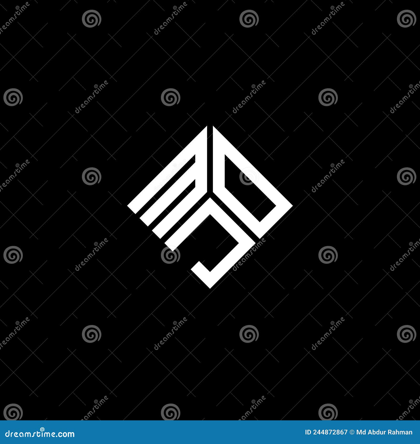 MJO Letter Logo Design on Black Background. MJO Creative Initials ...