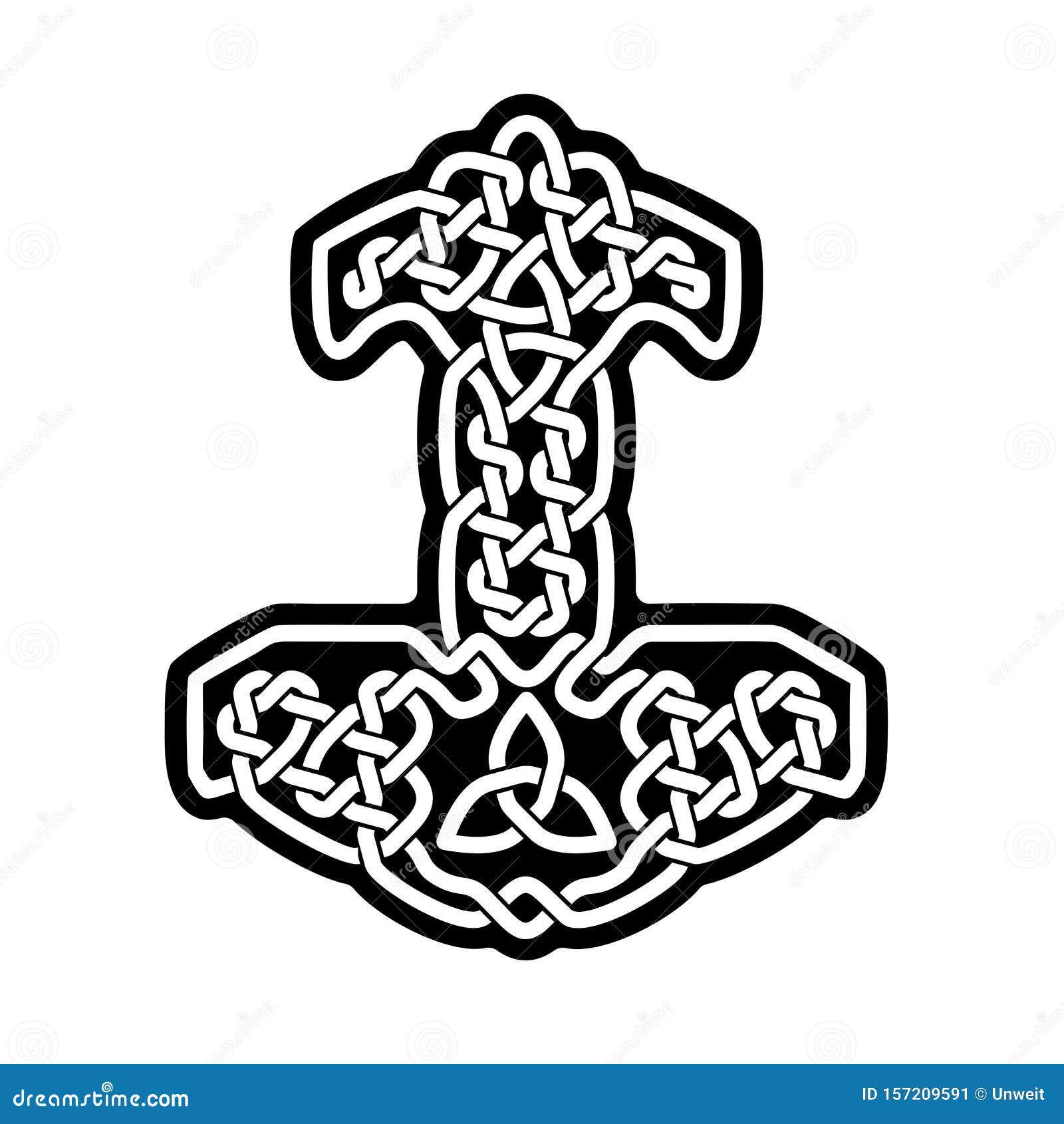 Mjolnir, Marteau De Thor Au Design Celtique Illustration de Vecteur ...
