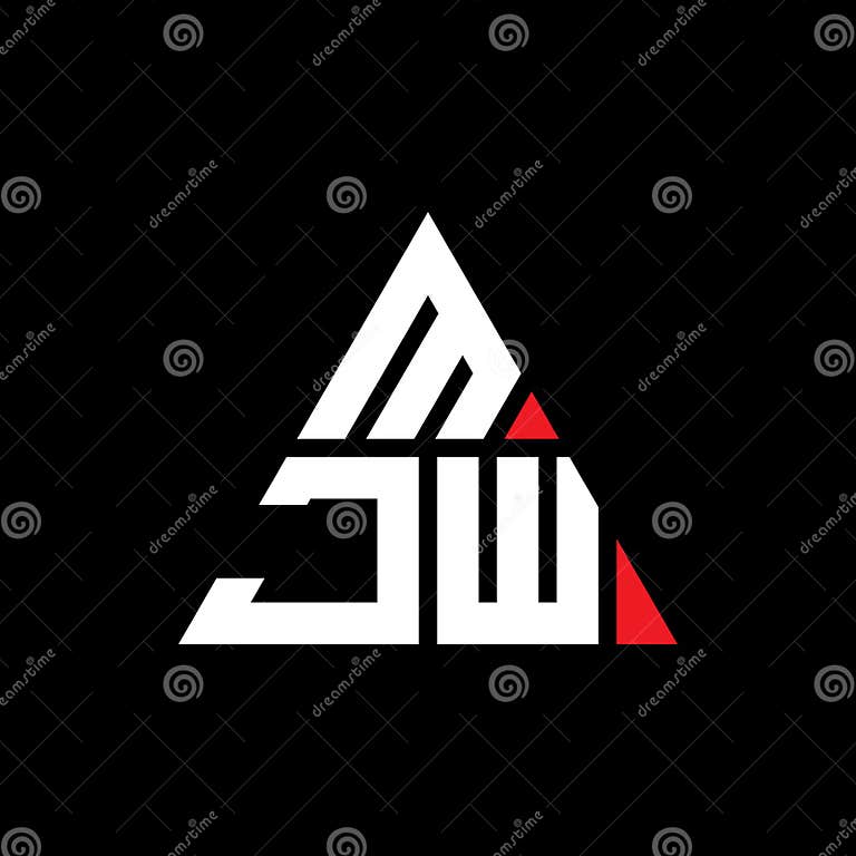 MJW Triangle Letter Logo Design with Triangle Shape. MJW Triangle Logo ...