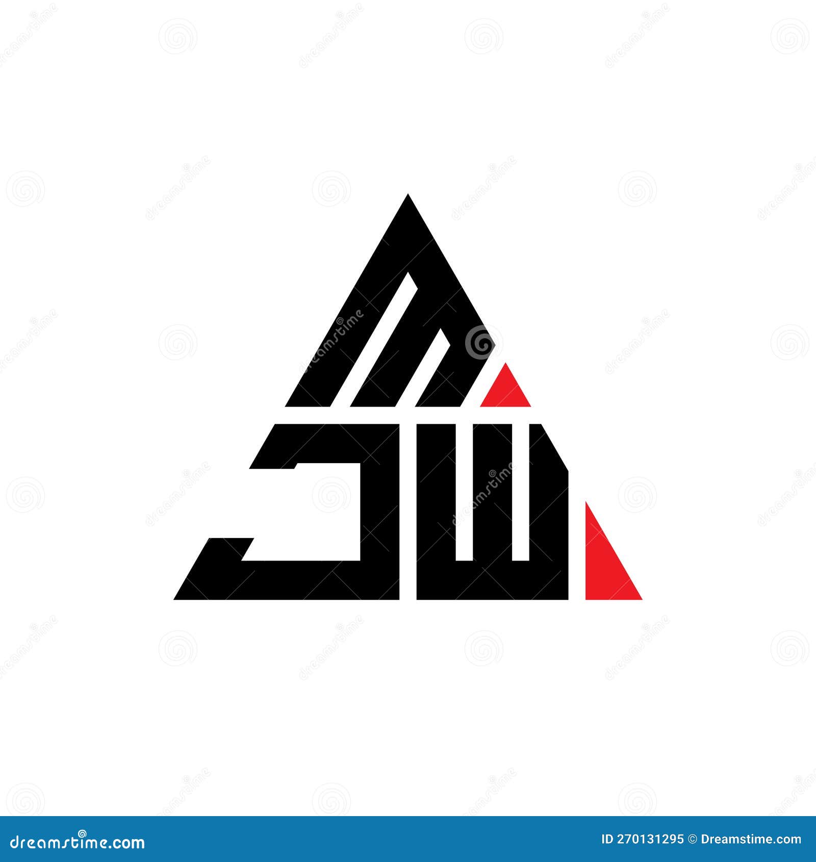 MJW Triangle Letter Logo Design with Triangle Shape. MJW Triangle Logo ...