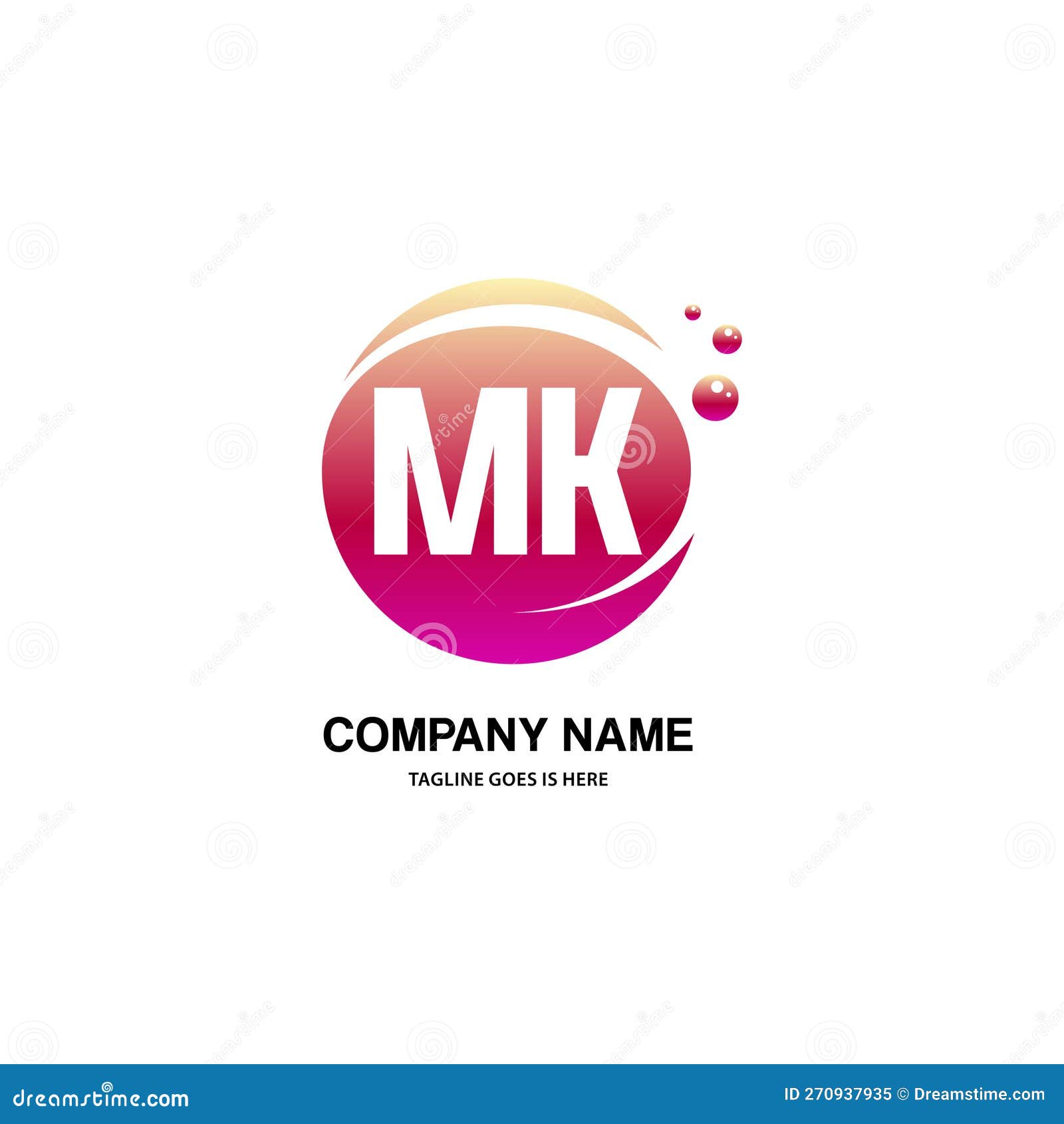 MK Initial Logo with Colorful Circle Template Vector Stock Illustration ...