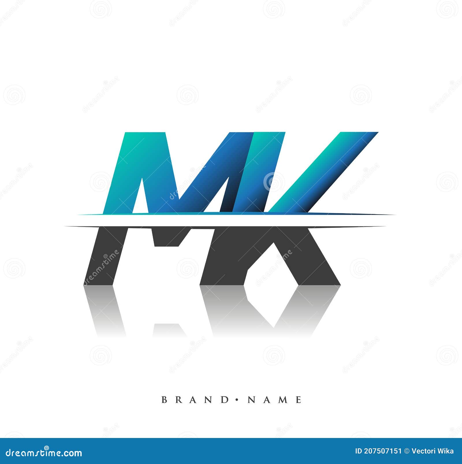 MK Initial Logo Company Name Colored Black and Blue, Simple and Modern ...