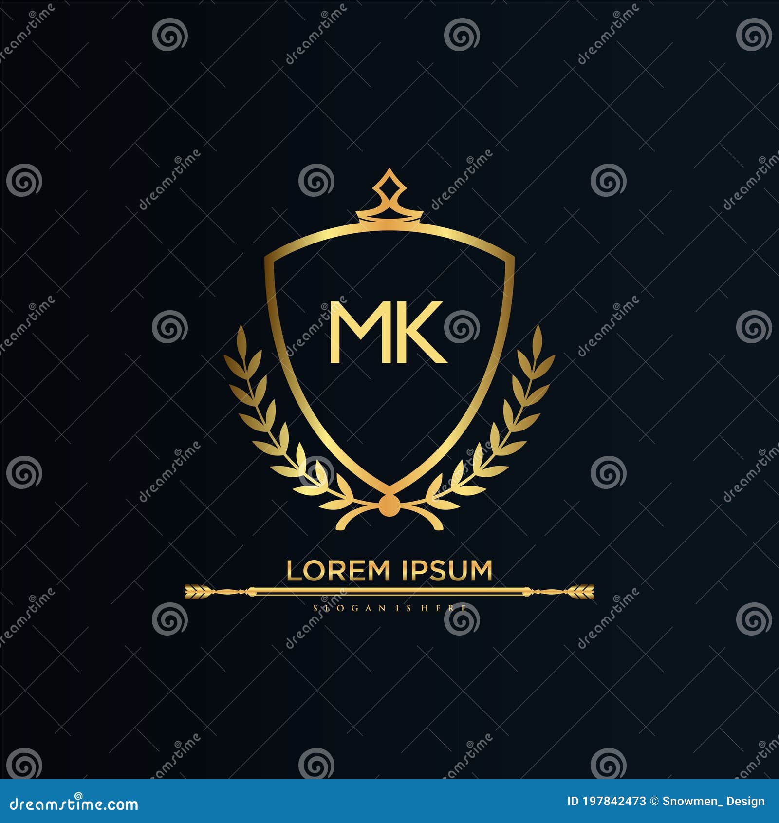 MK Letter Initial with Royal Template.elegant with Crown Logo Vector ...