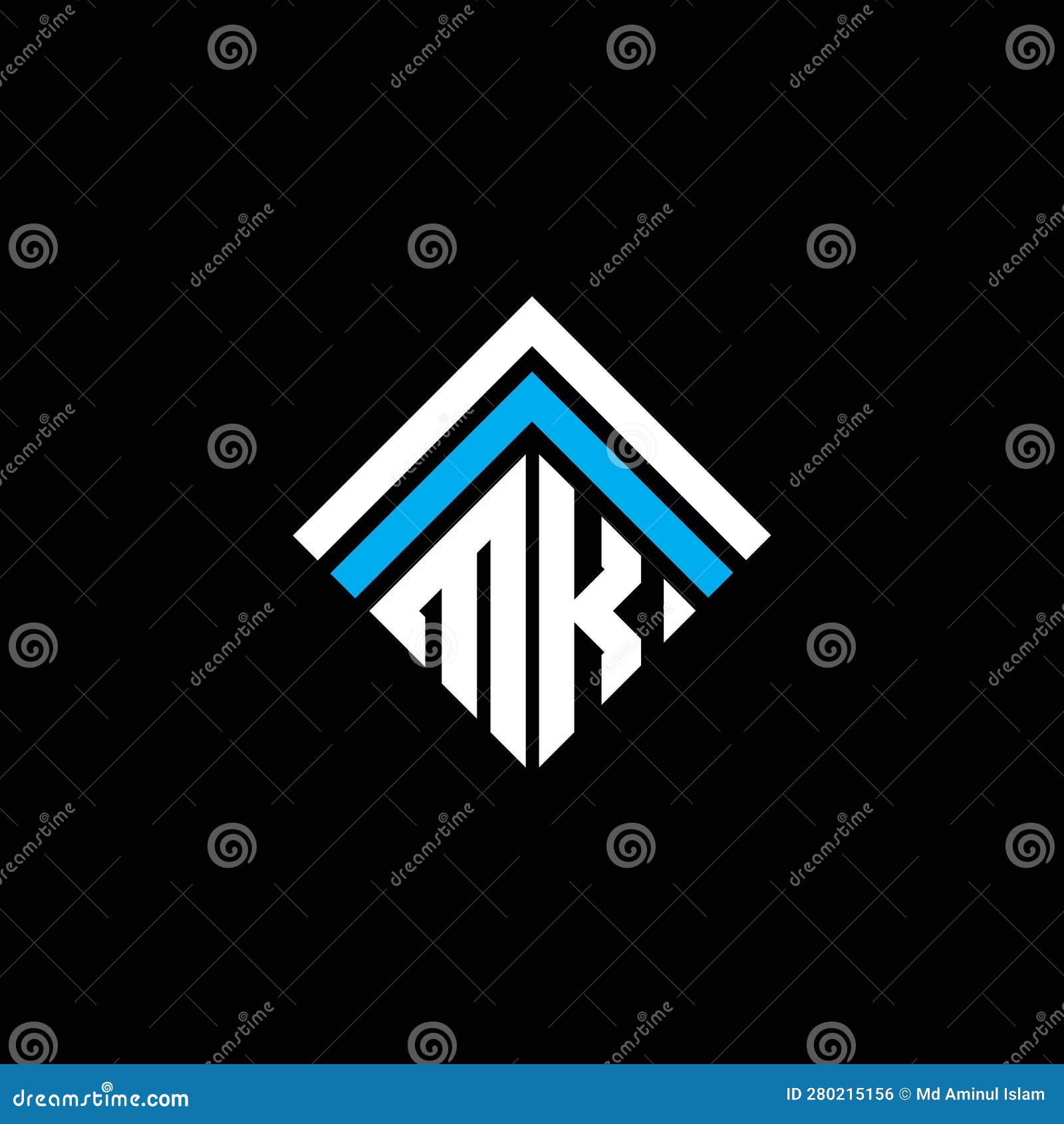 MK Letter Logo Creative Design with Vector Graphic, MK Stock Vector ...