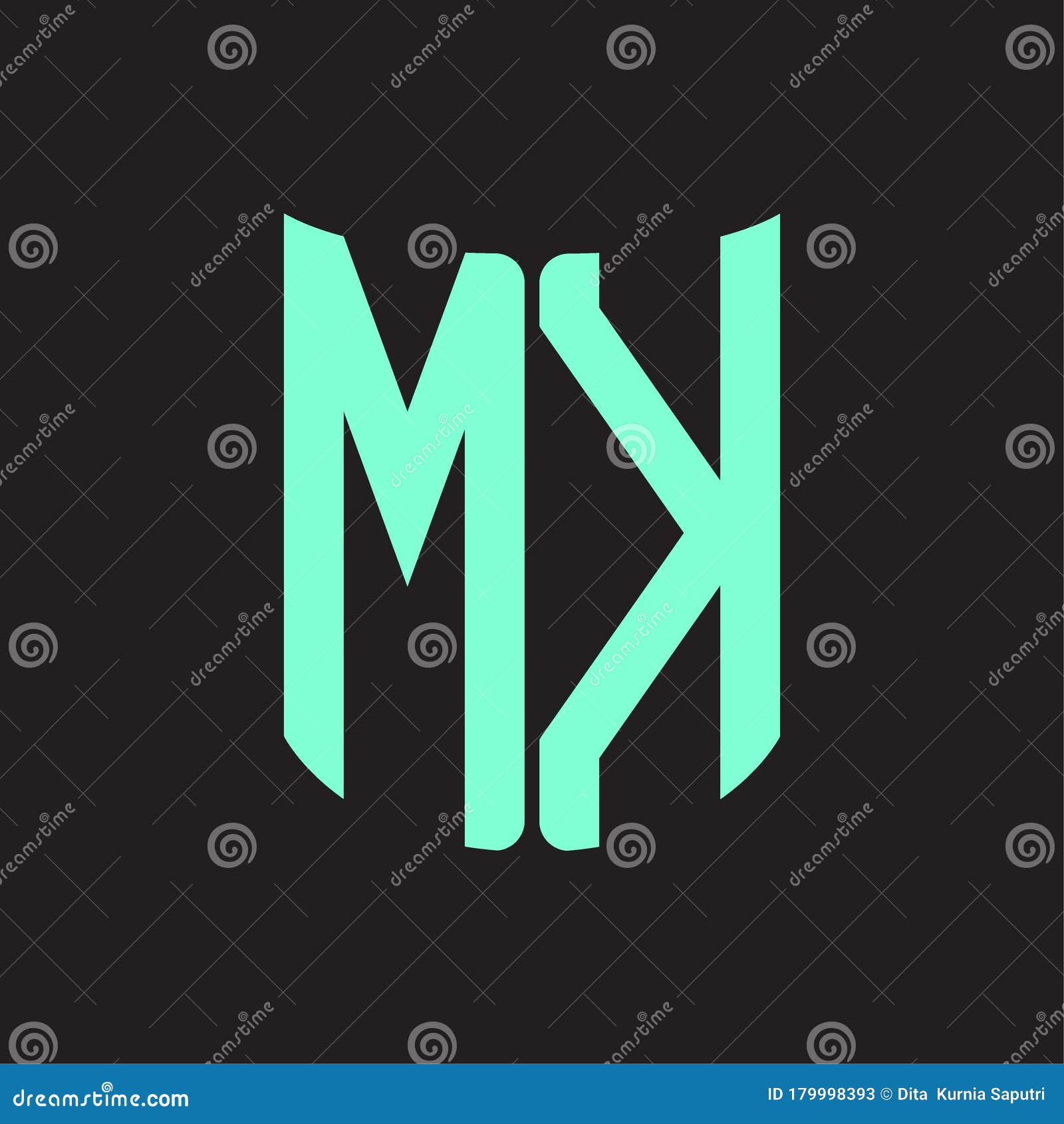 MK Logo Monogram with Ribbon Style Design Template Stock Vector ...