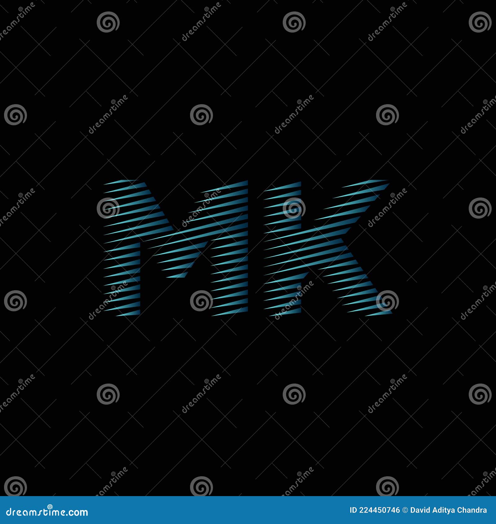 MK Monogram Lines Style Blue Light Vector Stock Vector - Illustration ...
