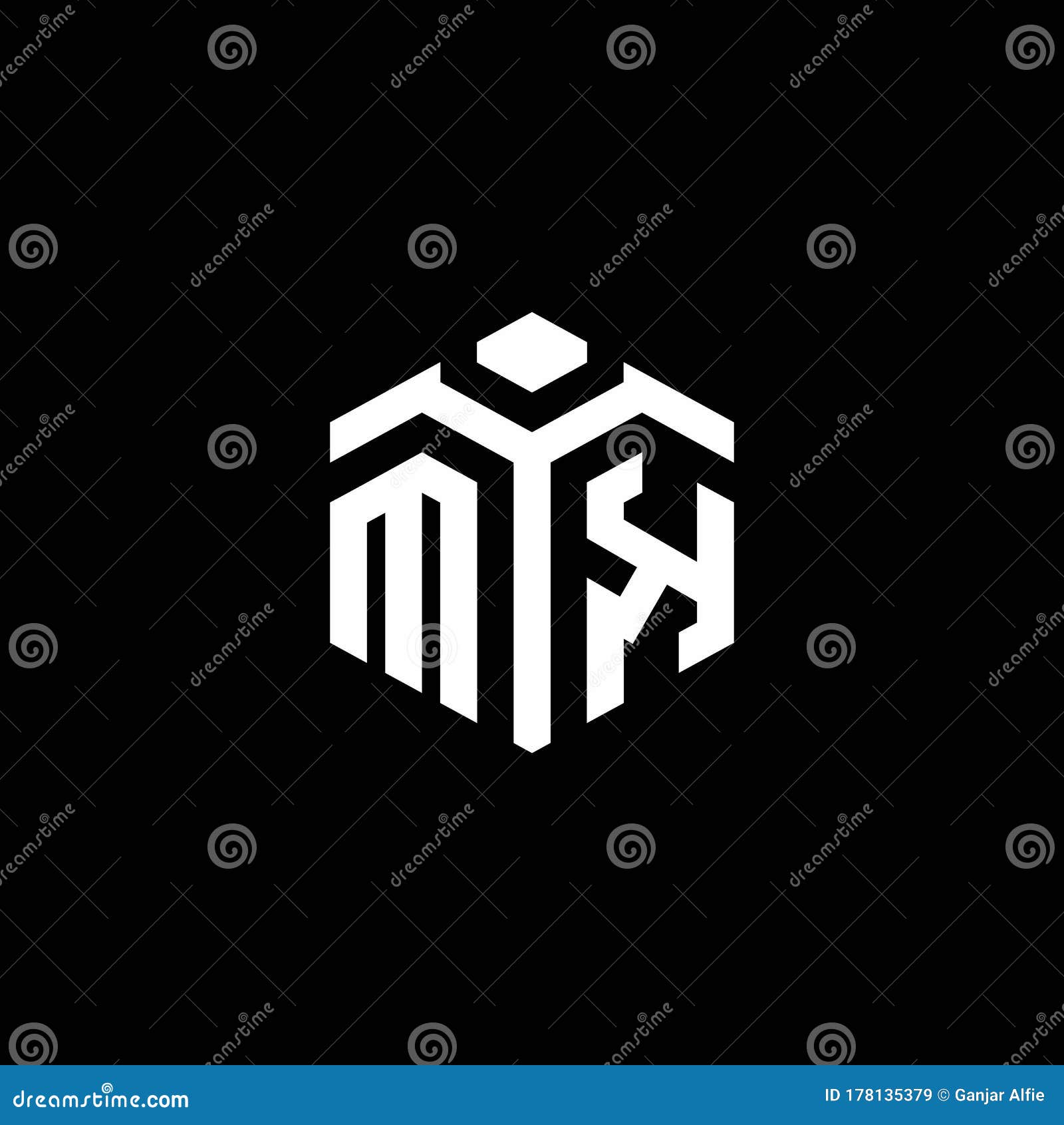 MK Monogram Logo with Abstract Hexagon Style Design Template Stock ...