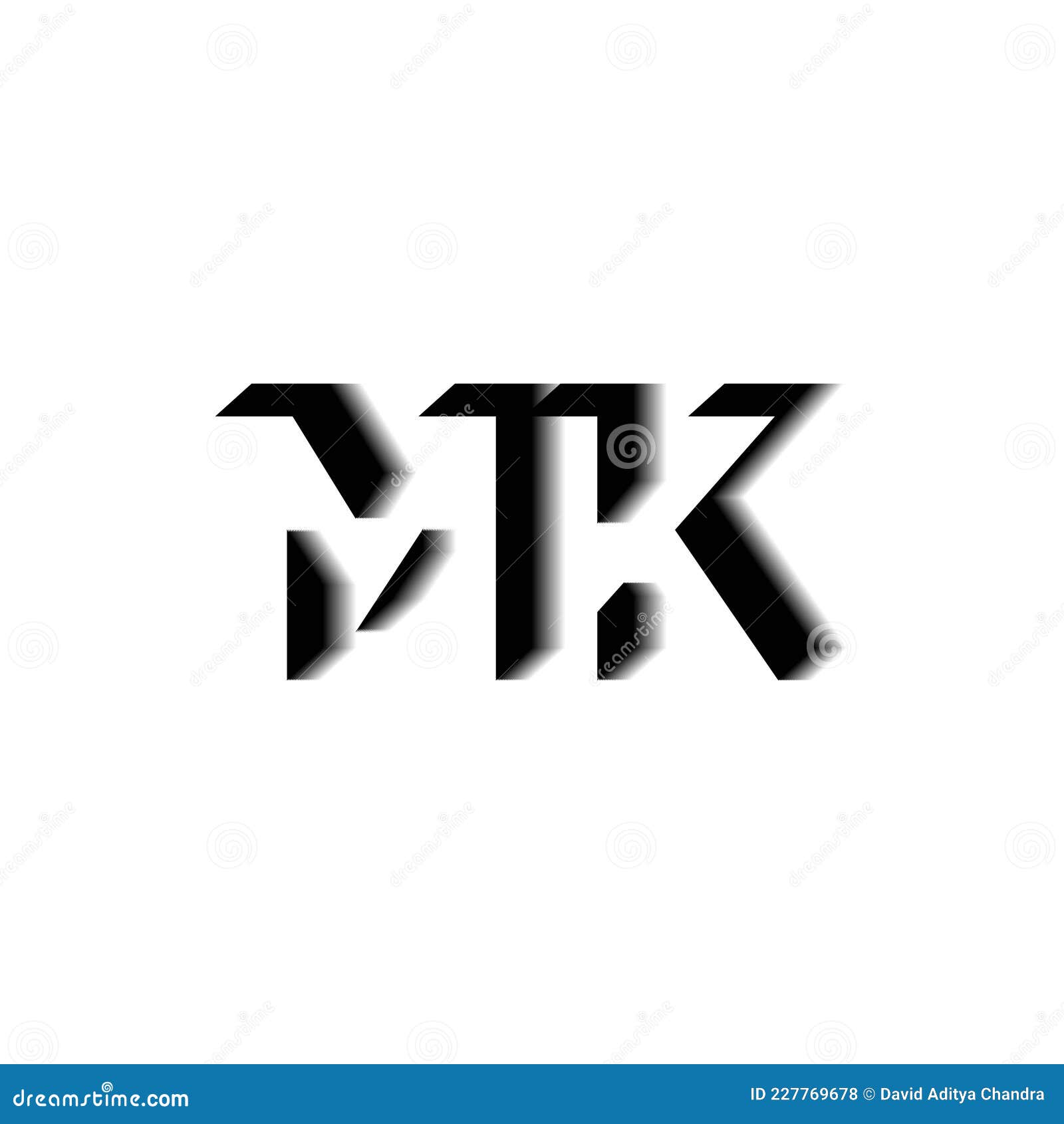 MK Monogram Shadow Shape Style Stock Vector - Illustration of initials ...
