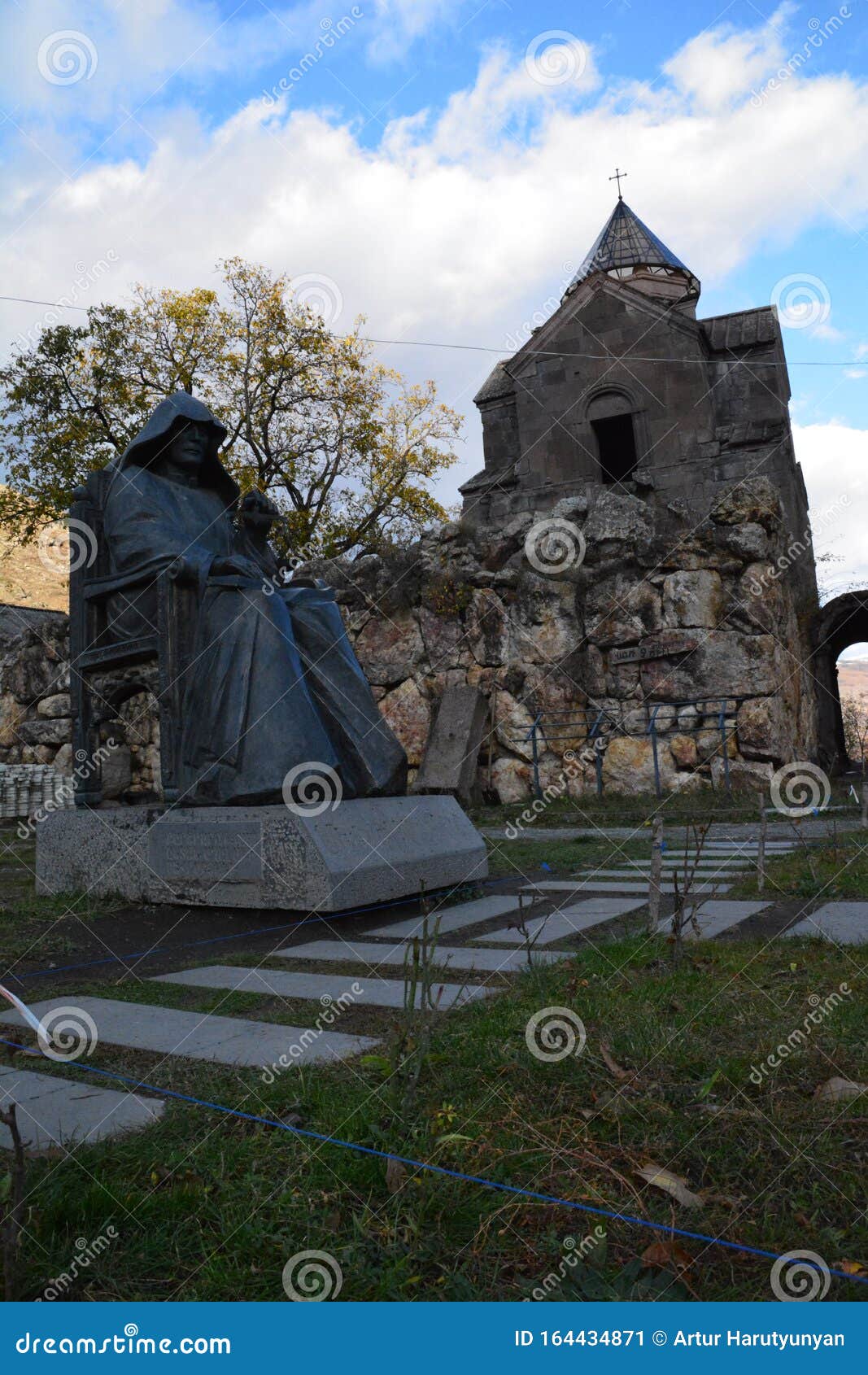 Mkhitar Gosh Statue and Goshavank Monastery Stock Image - Image of ...