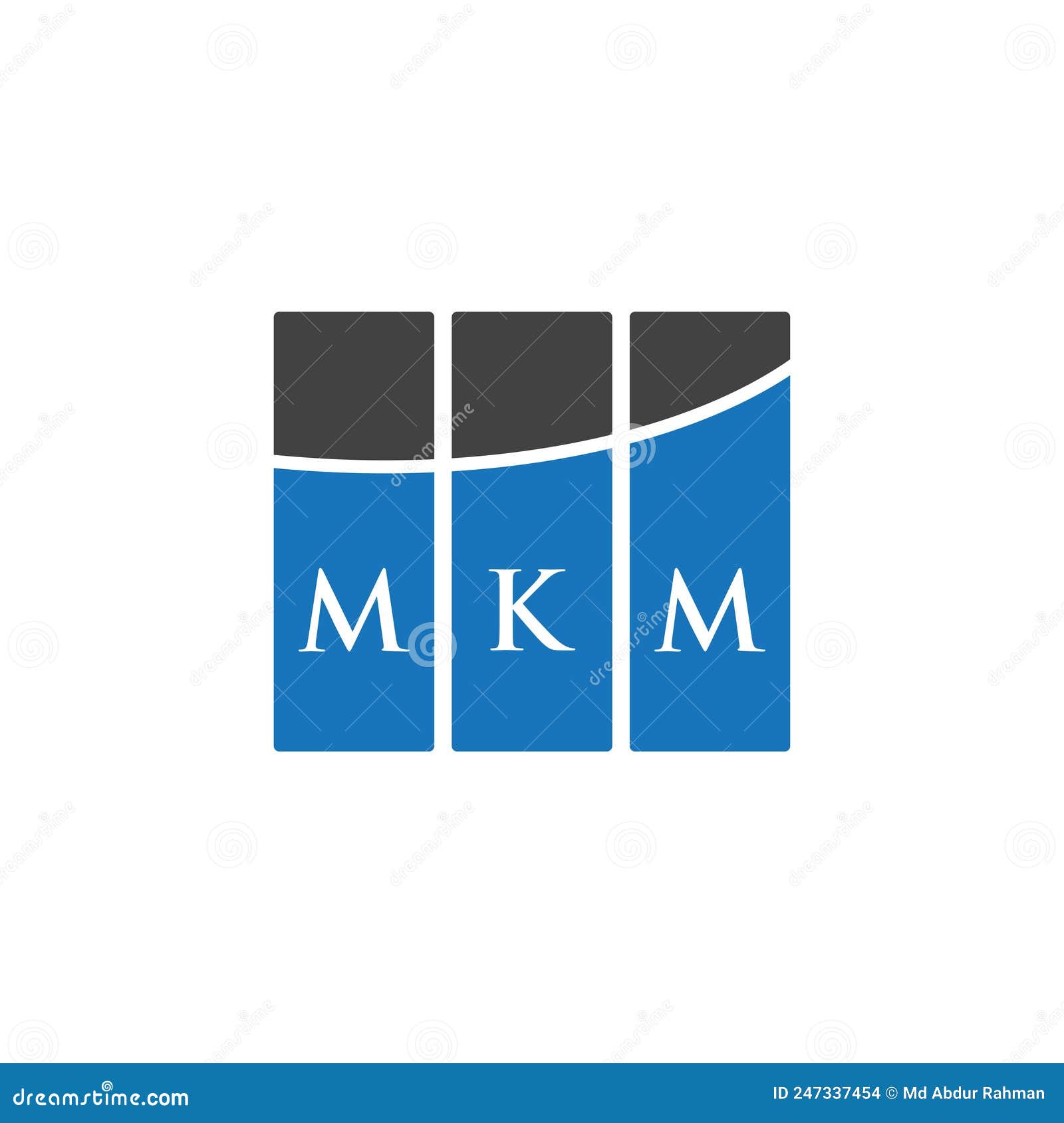 MKM Letter Logo Design on WHITE Background. MKM Creative Initials ...