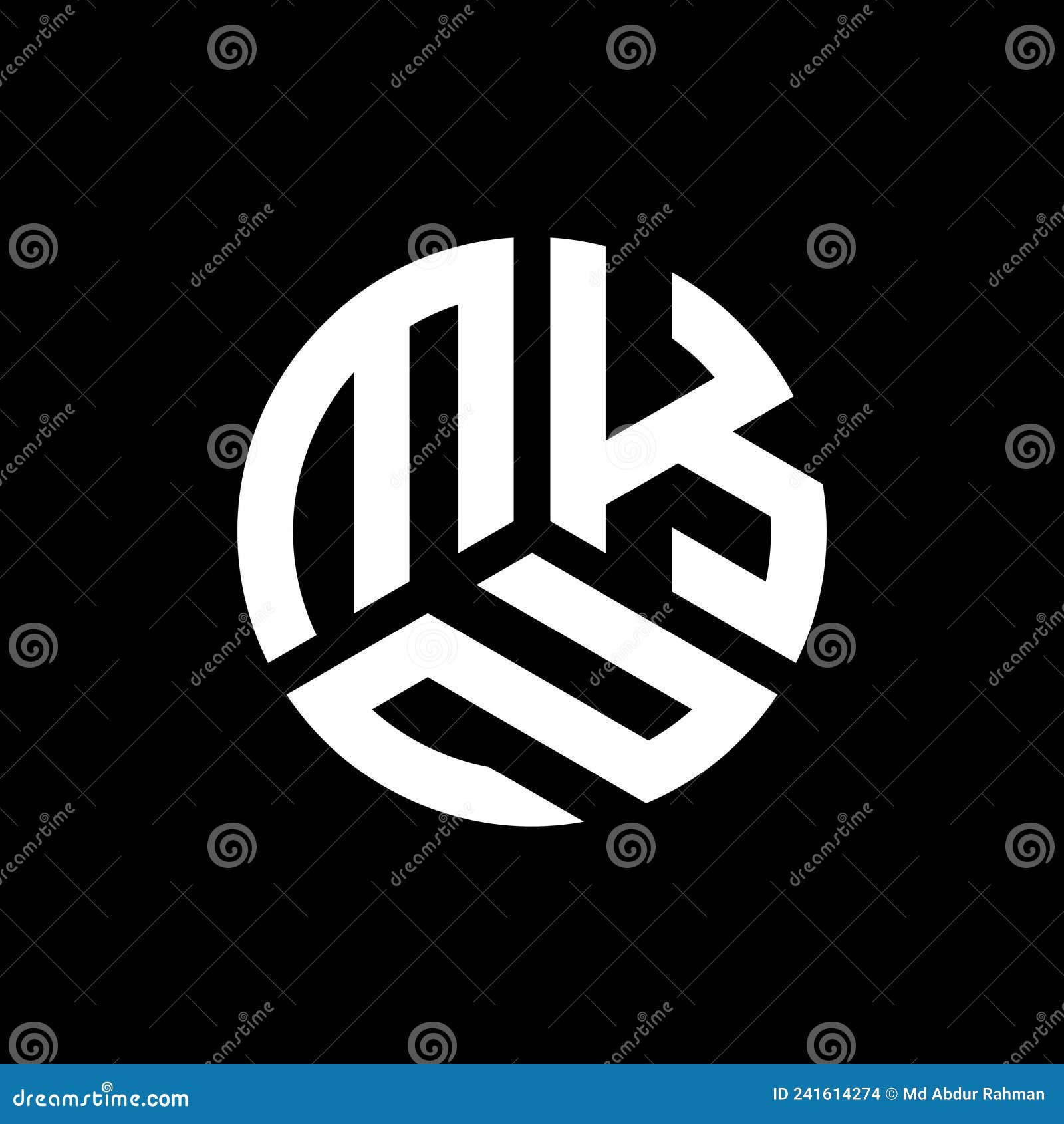 MKN Letter Logo Design on Black Background. MKN Creative Initials ...
