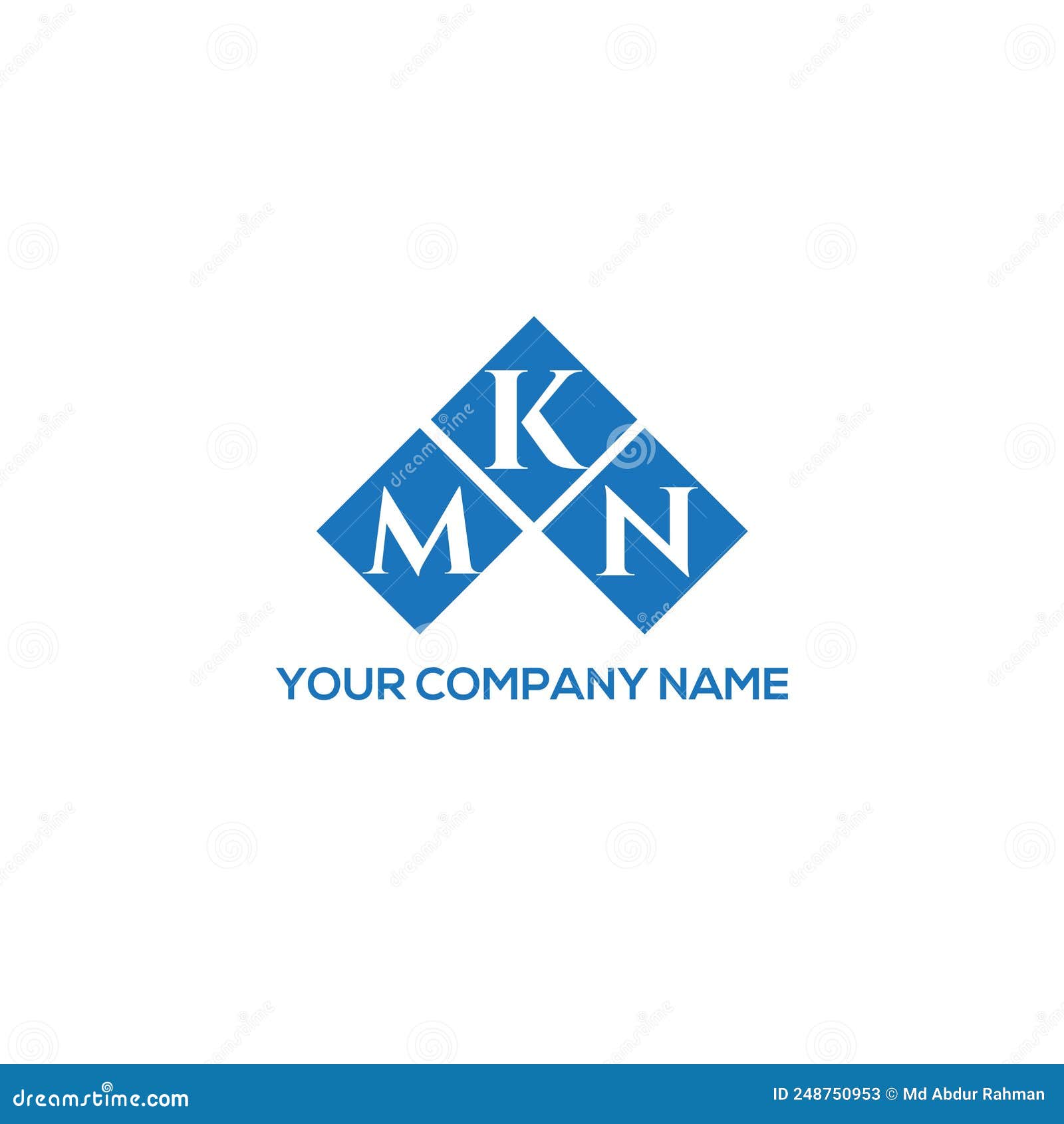 MKN Letter Logo Design on WHITE Background. MKN Creative Initials ...