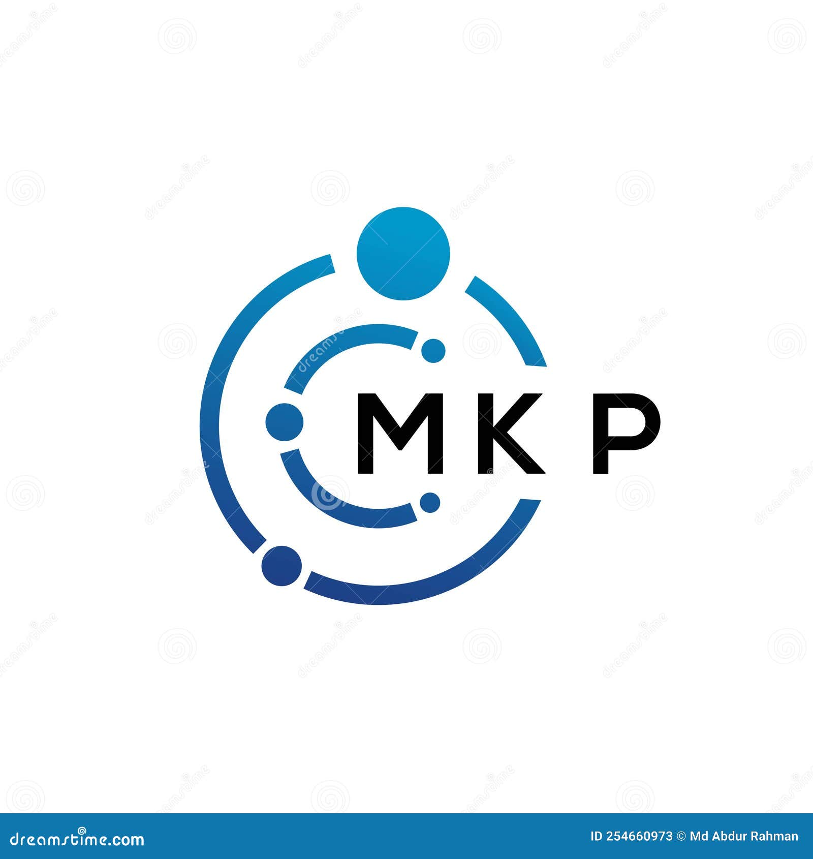 MKP Letter Technology Logo Design on White Background. MKP Creative ...