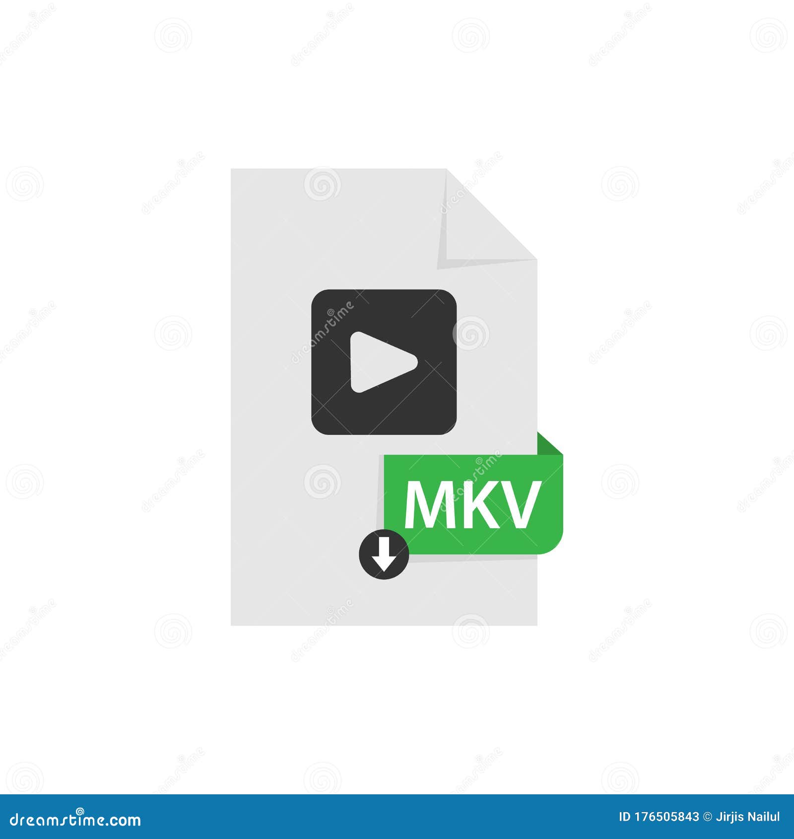MKV Download Video File Format Vector Stock Vector - Illustration of ...