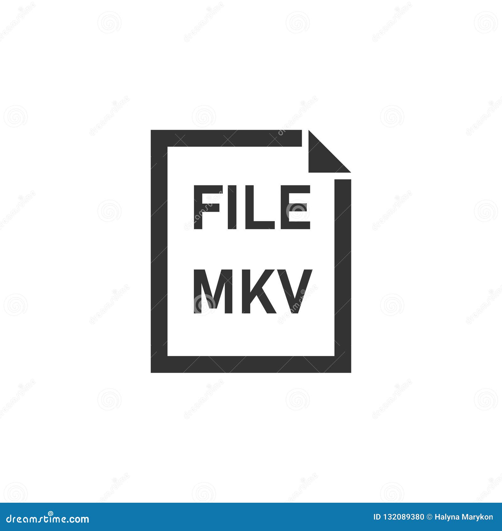 MKV File icon flat stock vector. Illustration of blank - 132089380