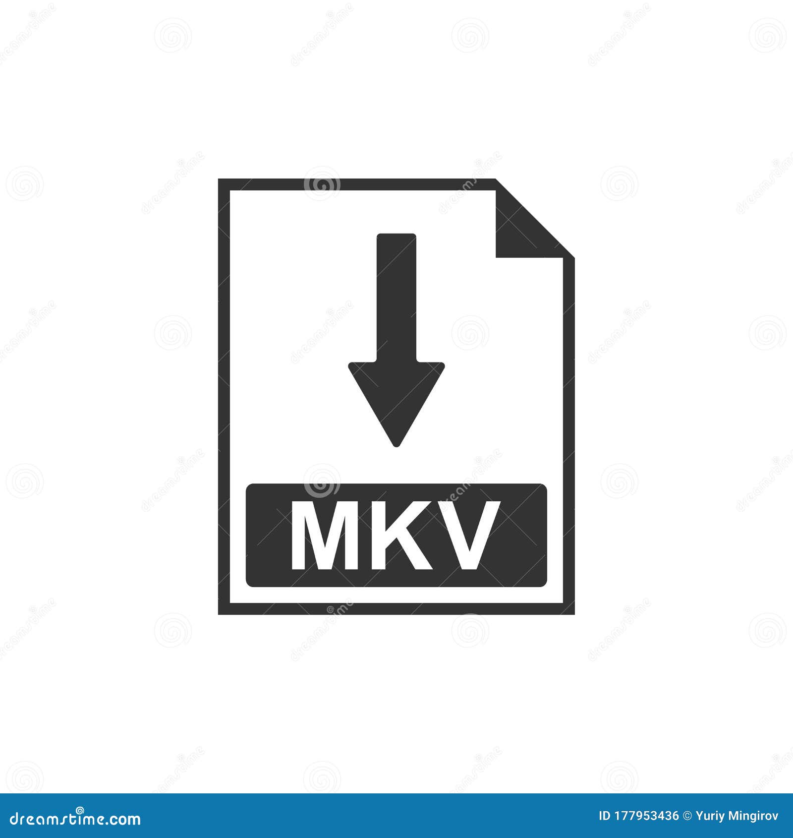 MKV File Document Icon. Download MKV Button Icon Isolated Stock Vector ...