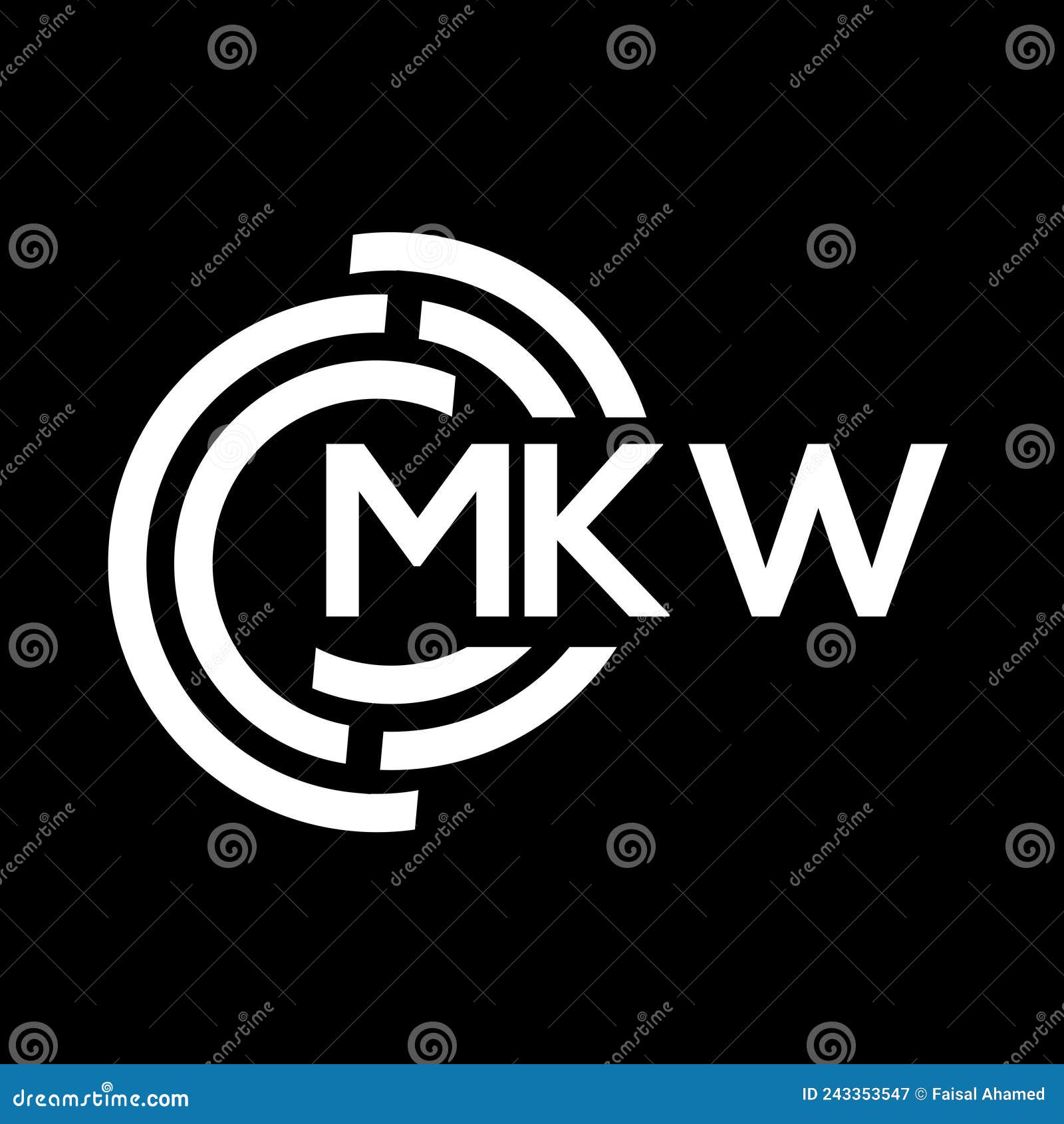 MKW Letter Logo Design. MKW Monogram Initials Letter Logo Concept Stock ...