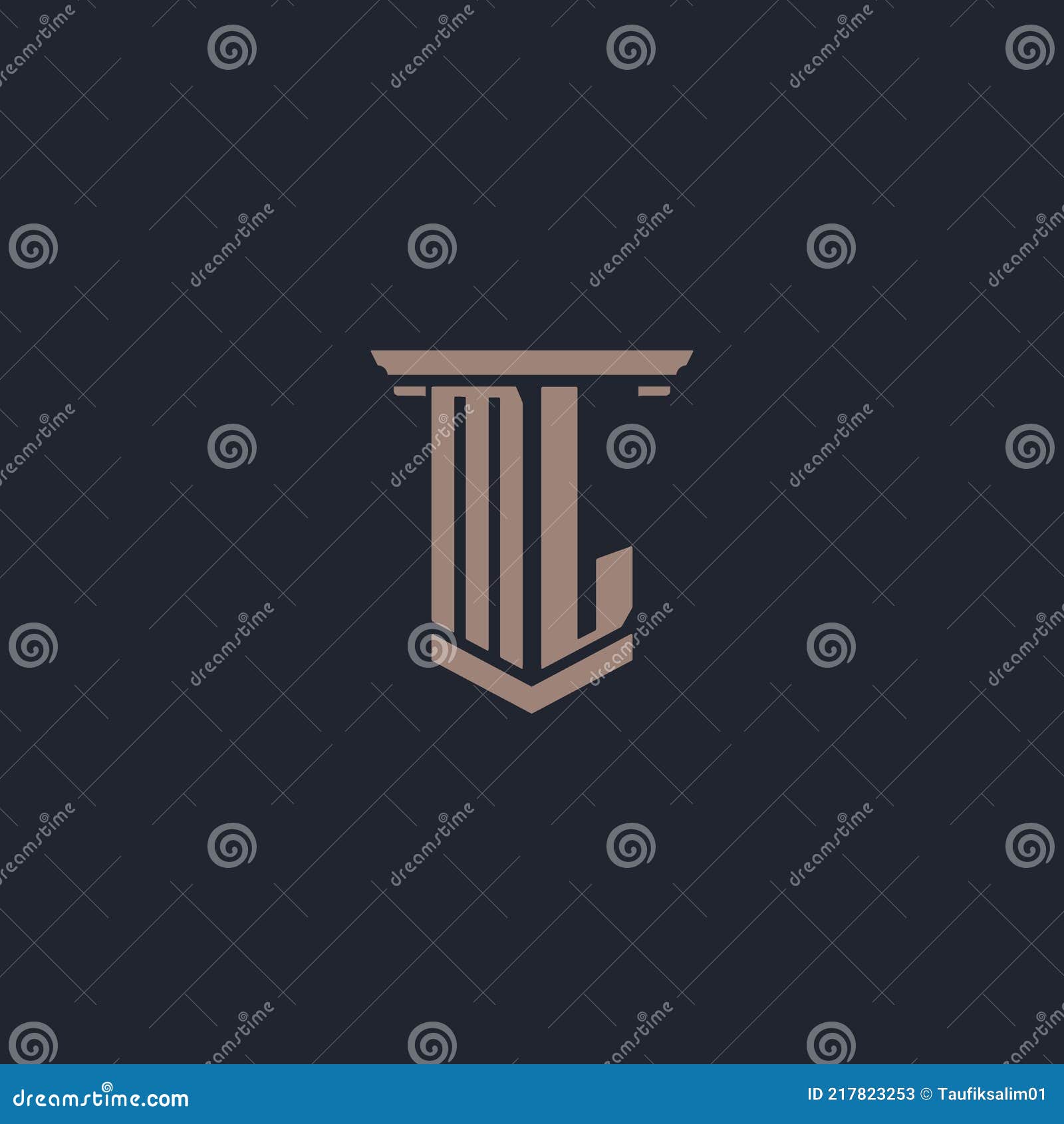 ML Initial Monogram Logo with Pillar Style Design Stock Vector ...