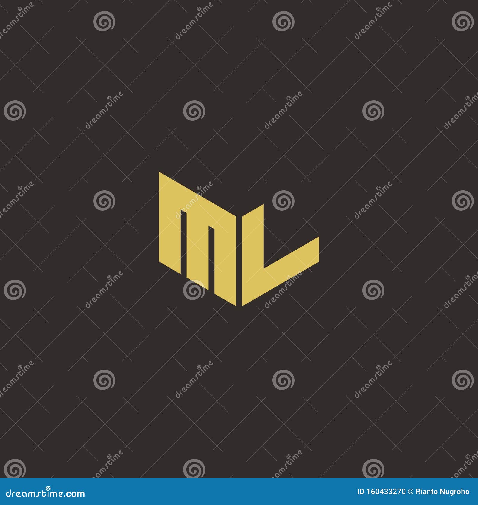 ML Logo Letter Initial Logo Designs Template with Gold and Black ...