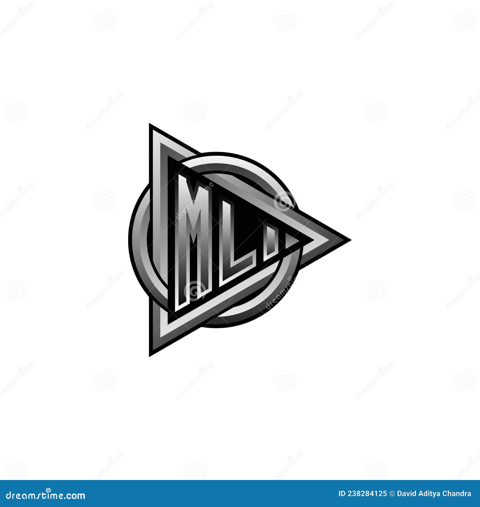 ML Logo Letter Triangle and Circle Rounded Stock Vector - Illustration ...