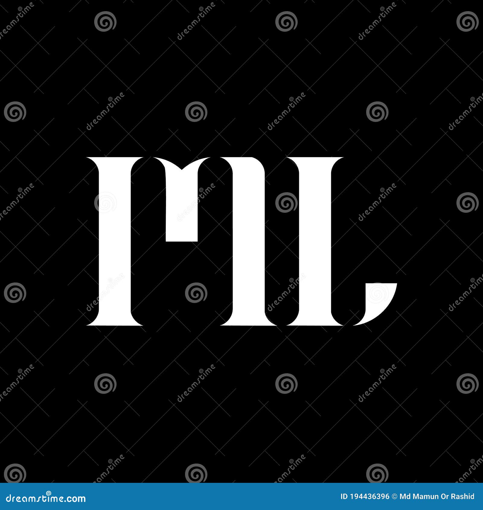 ML M L Letter Logo Design. Initial Letter ML Uppercase Monogram Logo ...
