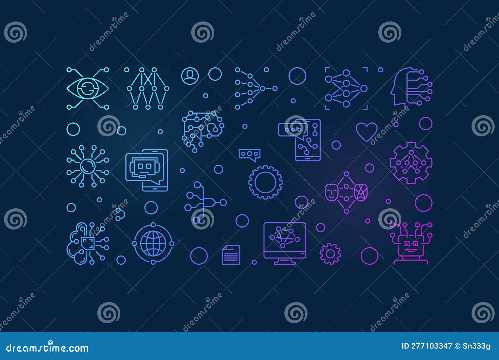 ML or Machine Learning Horizontal Outline Creative Banner - Vector ...