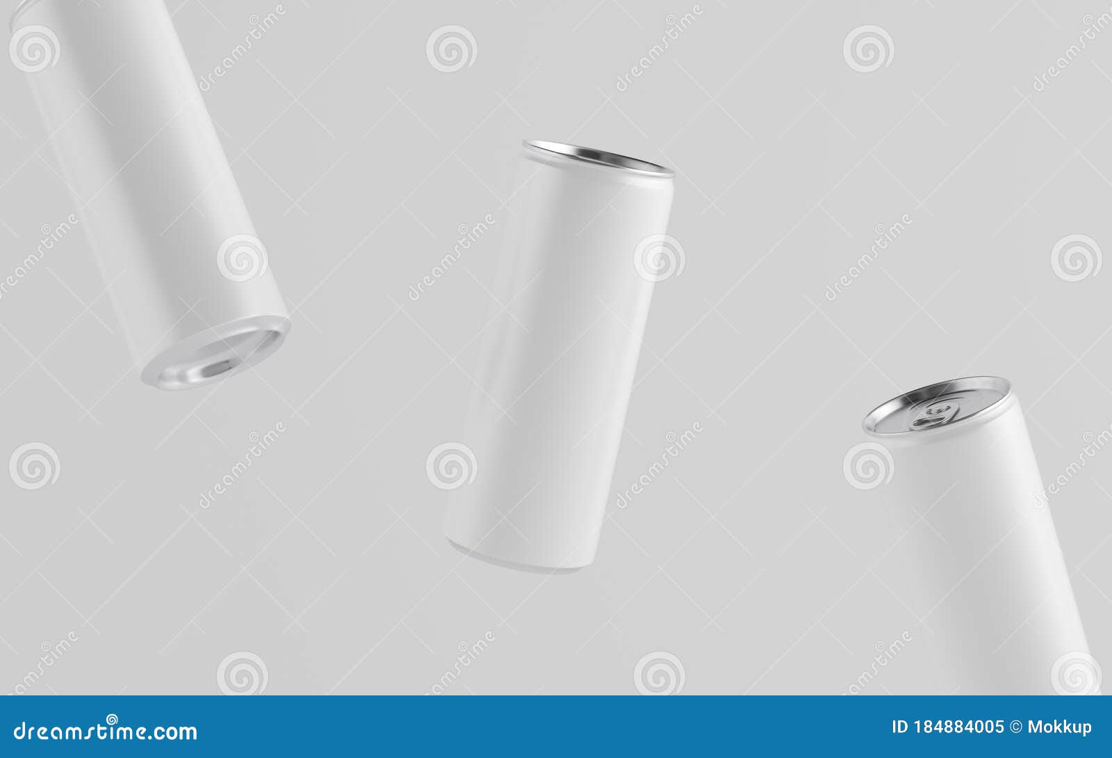 250ml / 8.4 Oz. Aluminium Can Mockup - Three Floating Cans. Blank Label ...
