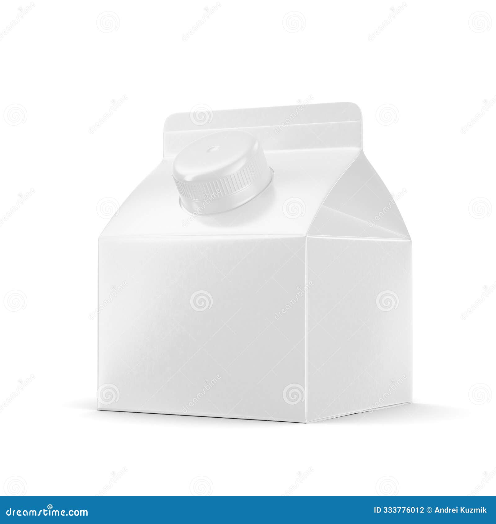 250ml Small Square Milk or Dairy Carton Package with Cap Isolated on ...