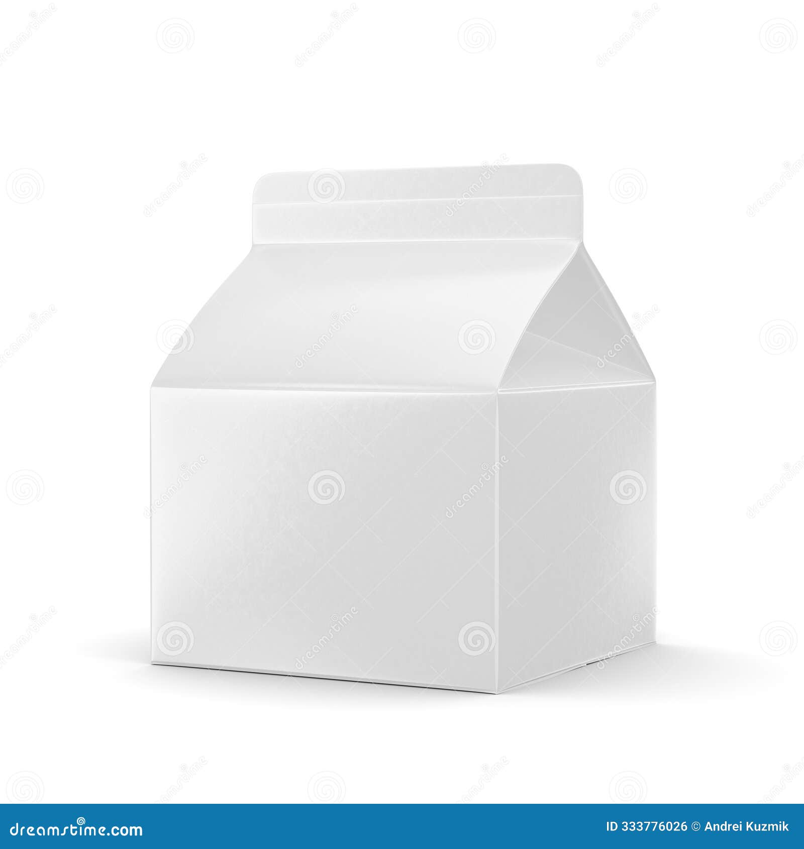 250ml Tiny Square Milk Carton Package Isolated on White. 3D Rendering ...