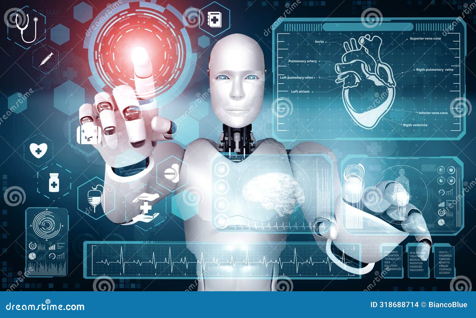 Future Medical Technology Uses AI Robots For Diagnosis. Medical ...
