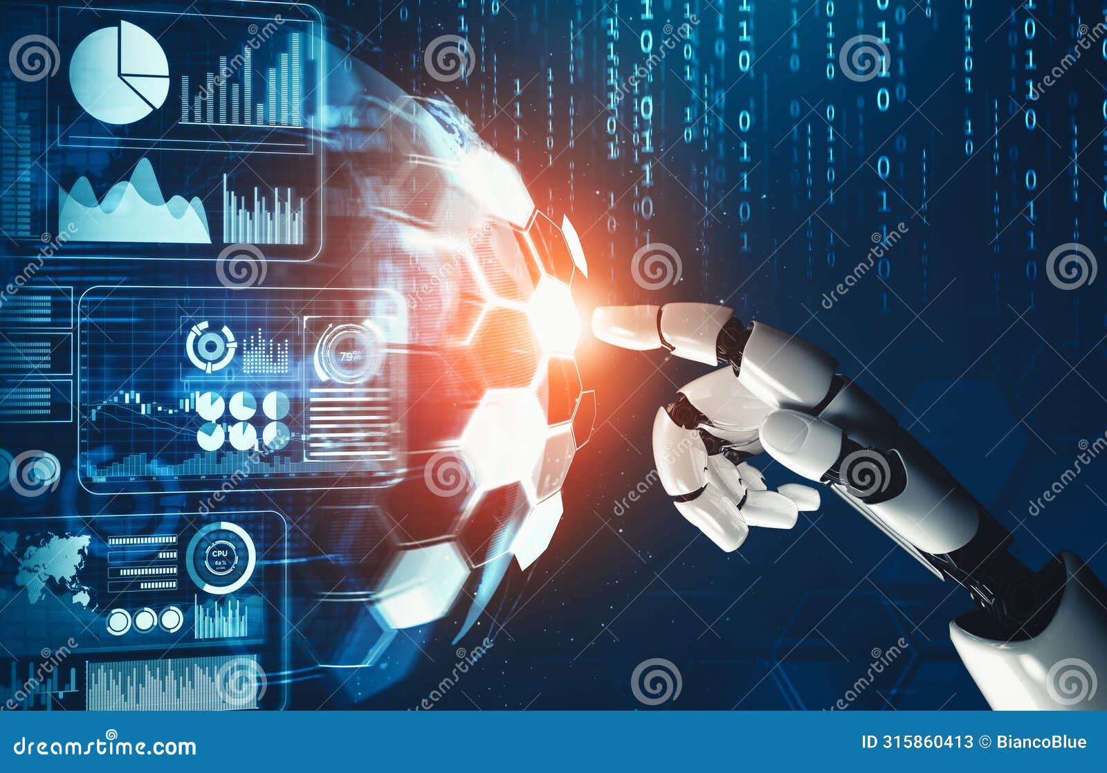 MLB Futuristic AI Thinking of Droid Robot Artificial Intelligence ...