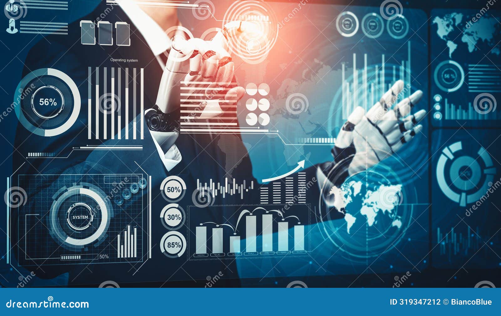 MLB Futuristic AI Thinking of Droid Robot Artificial Intelligence ...