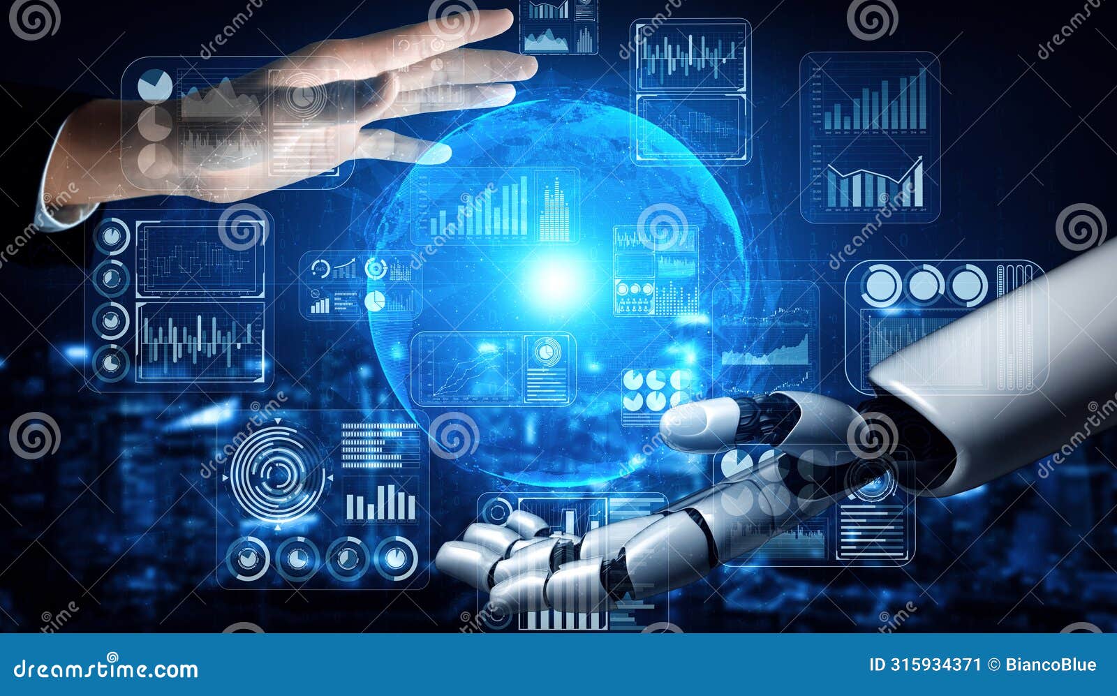 MLB Future Artificial Intelligence Robot and Cyborg. Stock Illustration ...