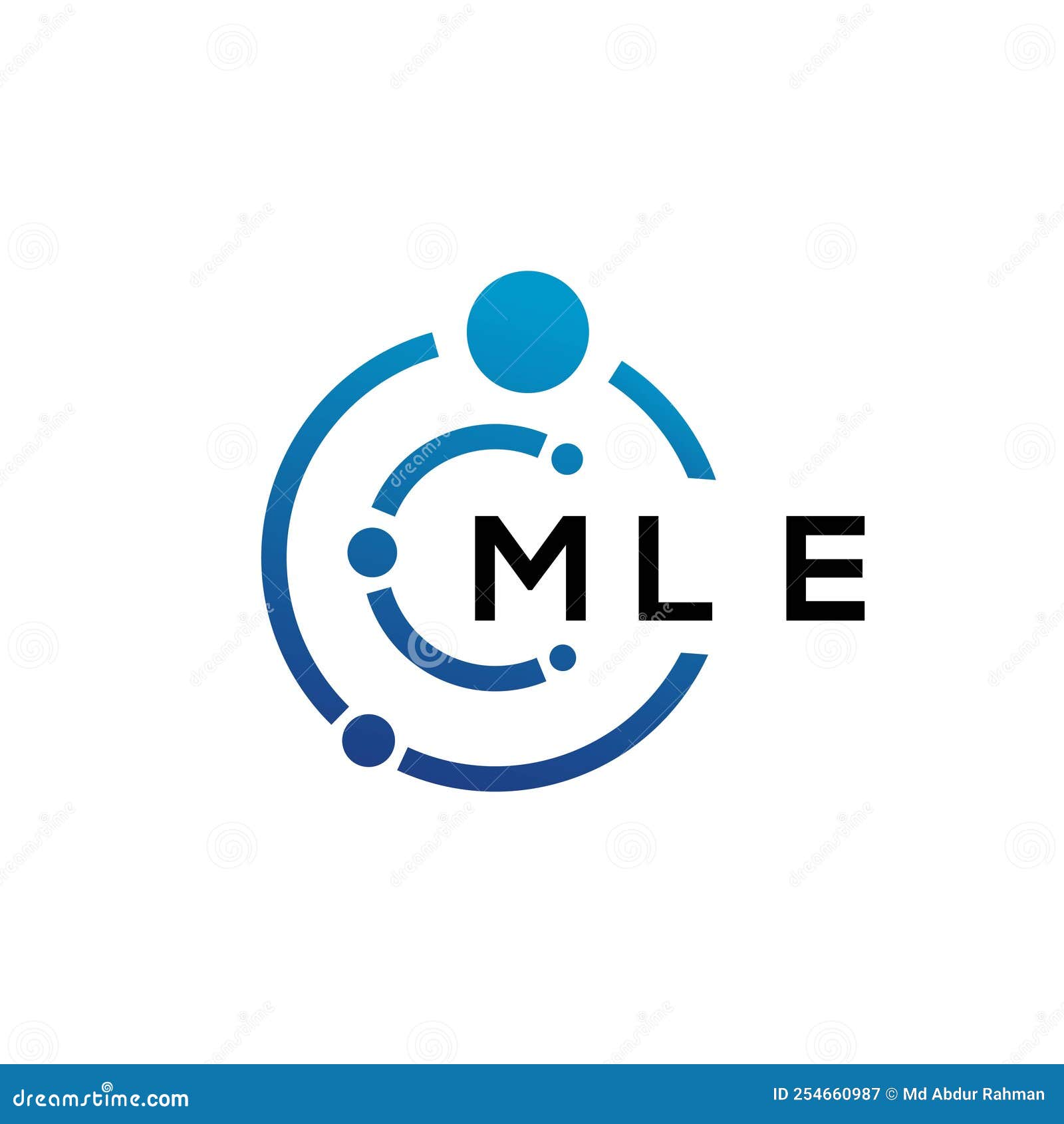 MLE Letter Technology Logo Design on White Background. MLE Creative ...