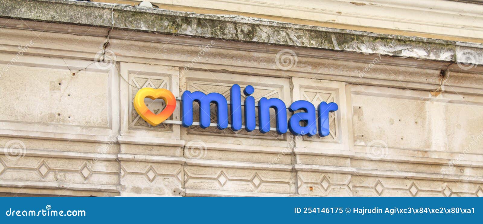 Mlinar Bakery Banner Sign on Old Building Facade Editorial Image ...