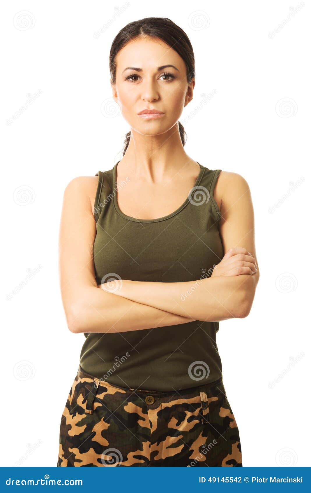 Mlitary Woman with Folded Arms Stock Photo - Image of calm, activity ...