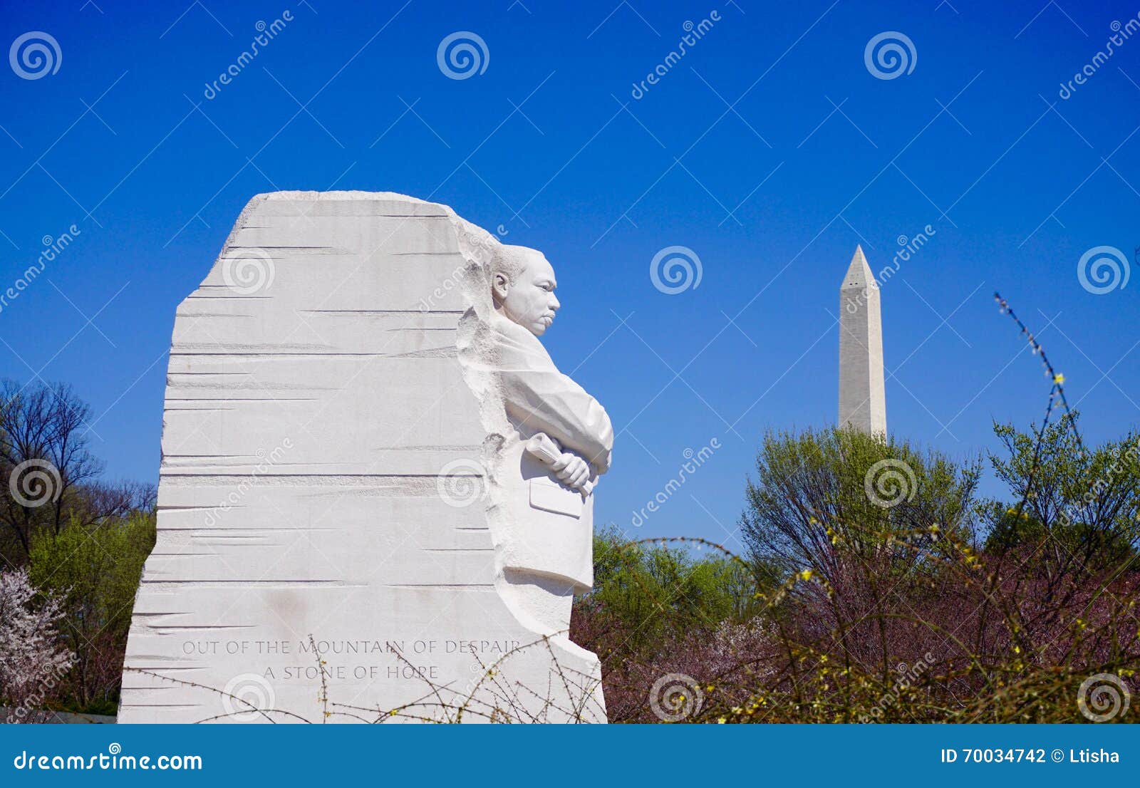 MLK and Washington Memorial Stock Photo - Image of skies, national ...