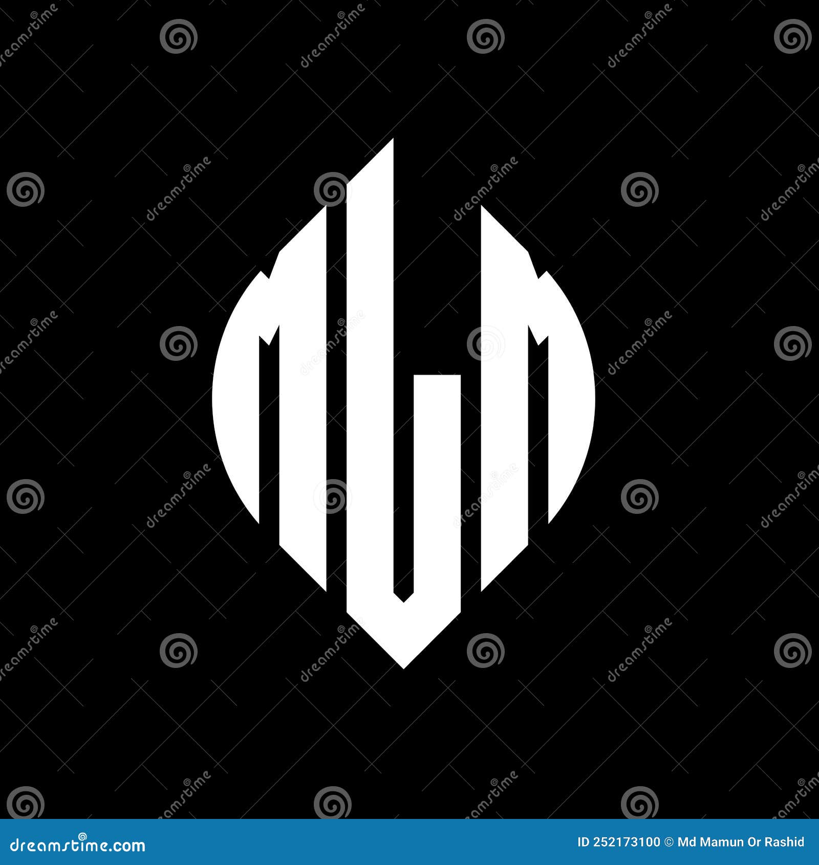 MLM Circle Letter Logo Design with Circle and Ellipse Shape. MLM ...