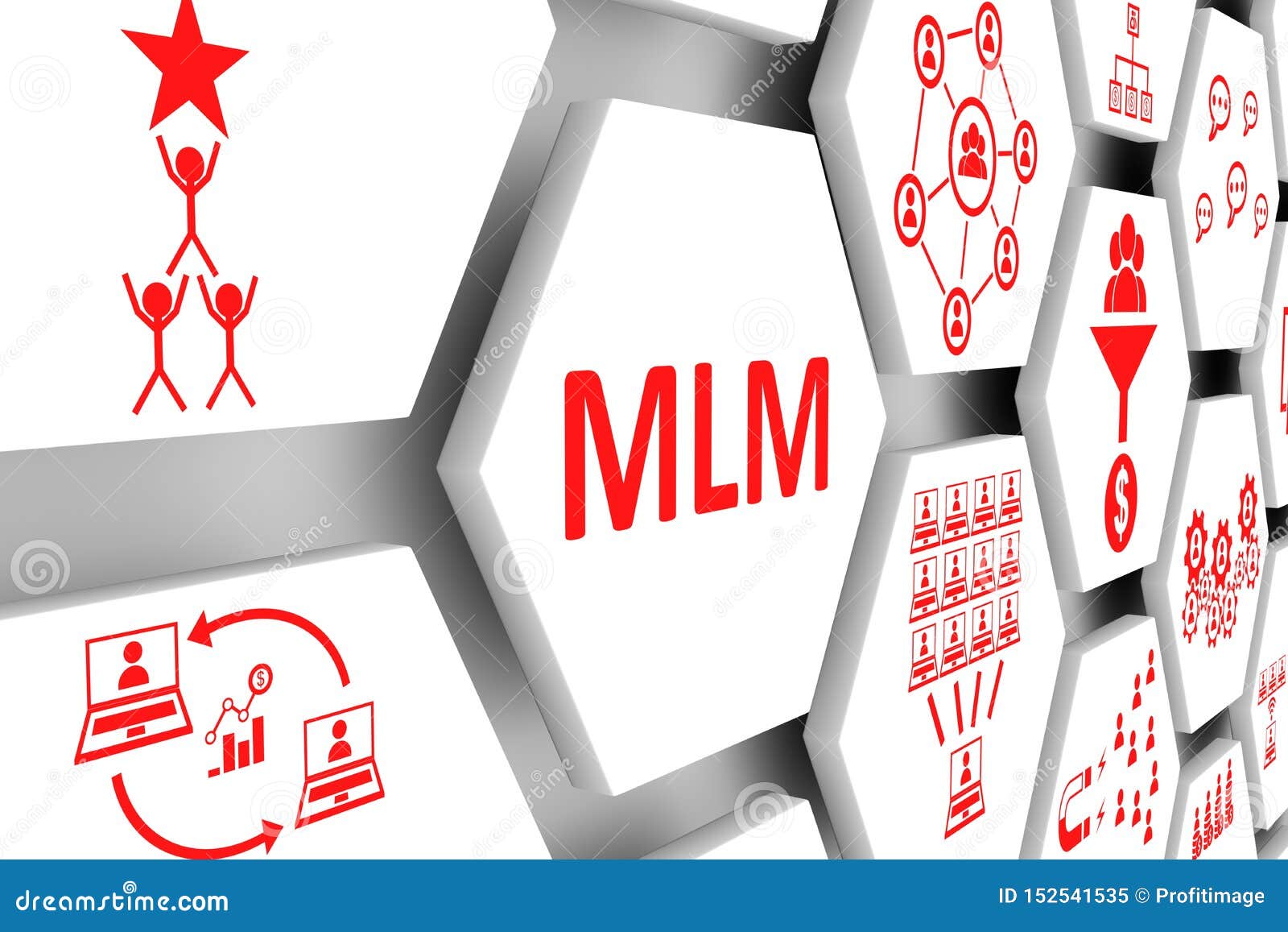 MLM Concept Cell Background Stock Illustration | CartoonDealer.com ...