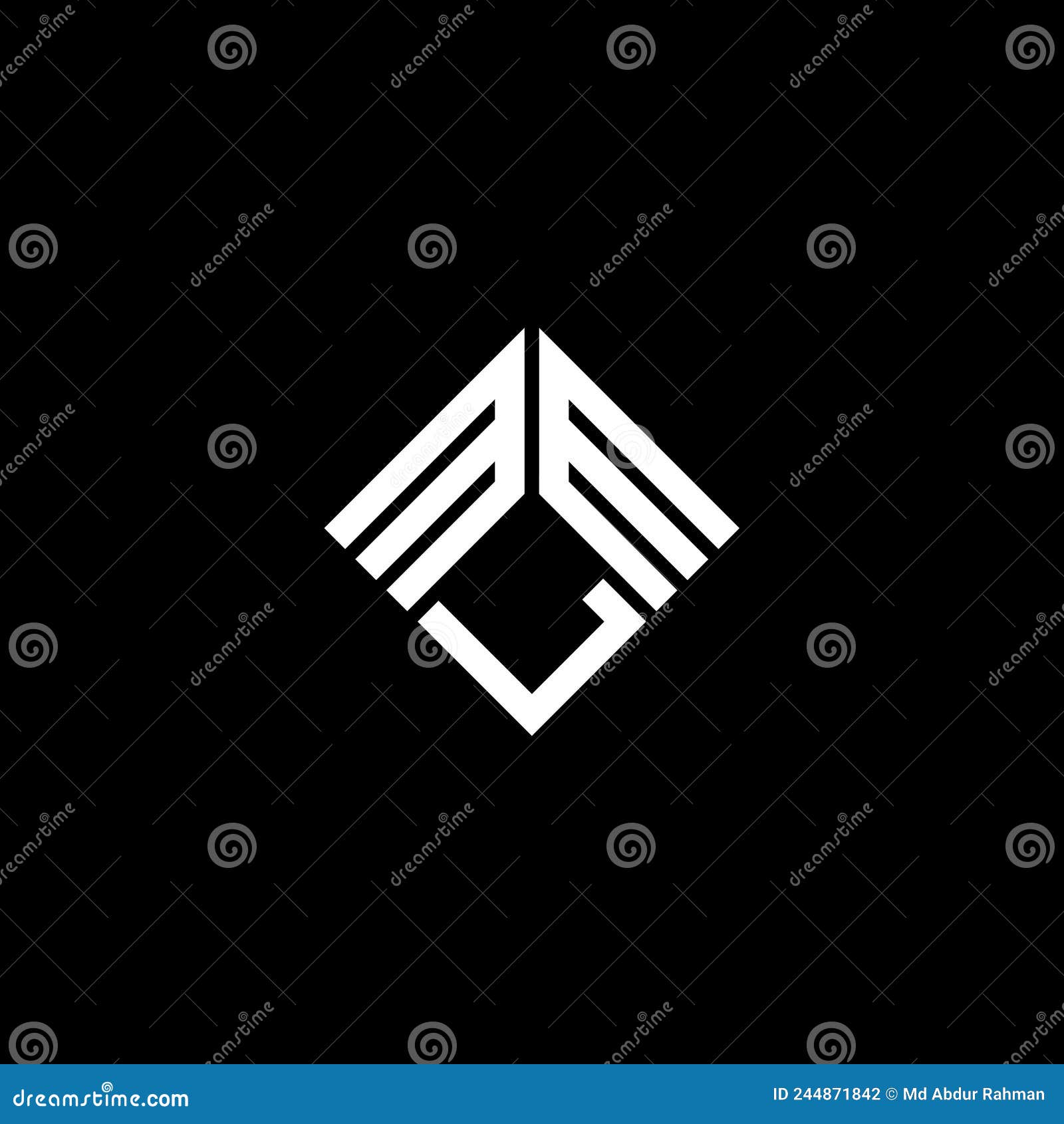 MLM Letter Logo Design on Black Background. MLM Creative Initials ...