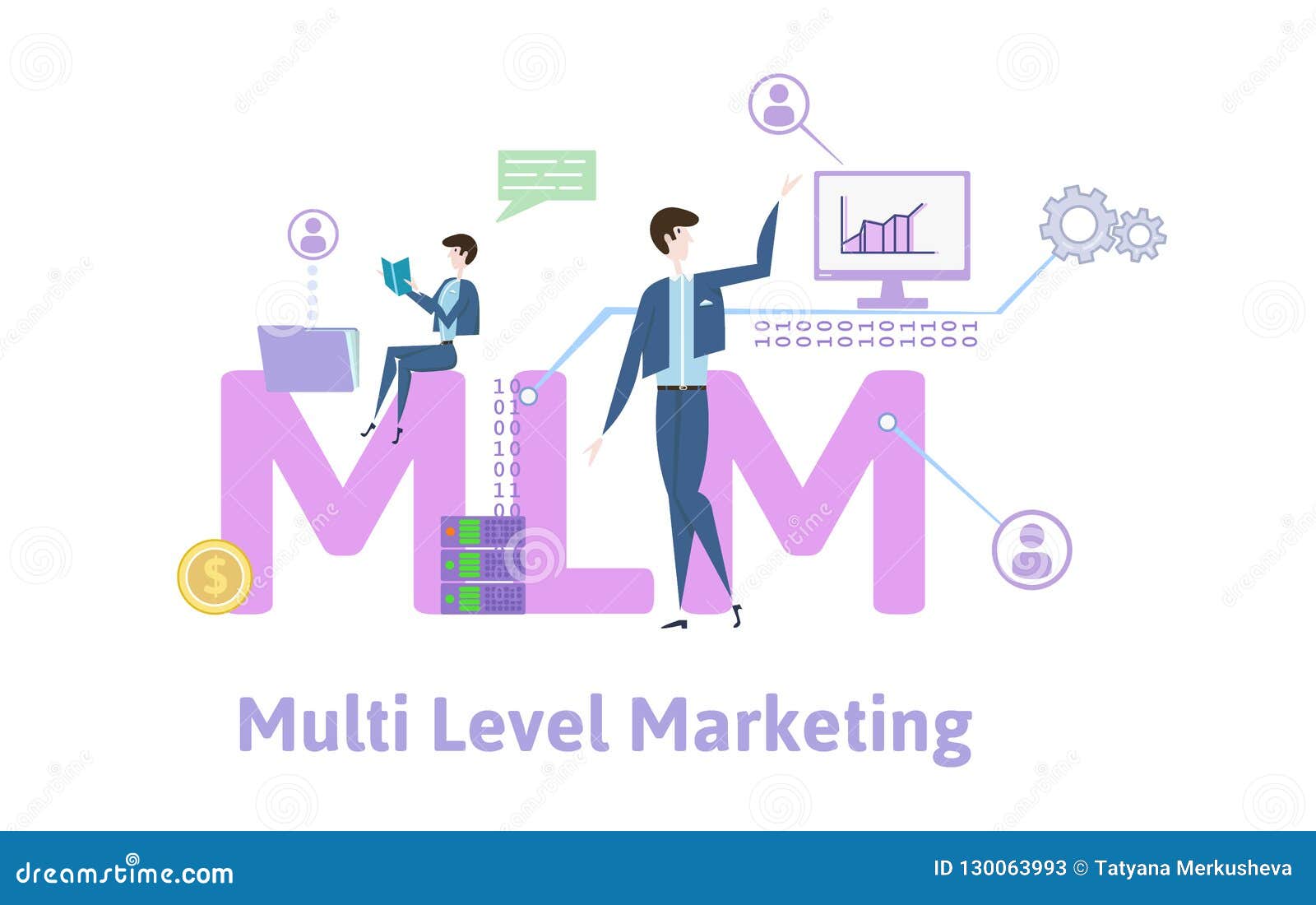 MLM, Multi-level Marketing. Concept Table with Keywords, Letters and ...