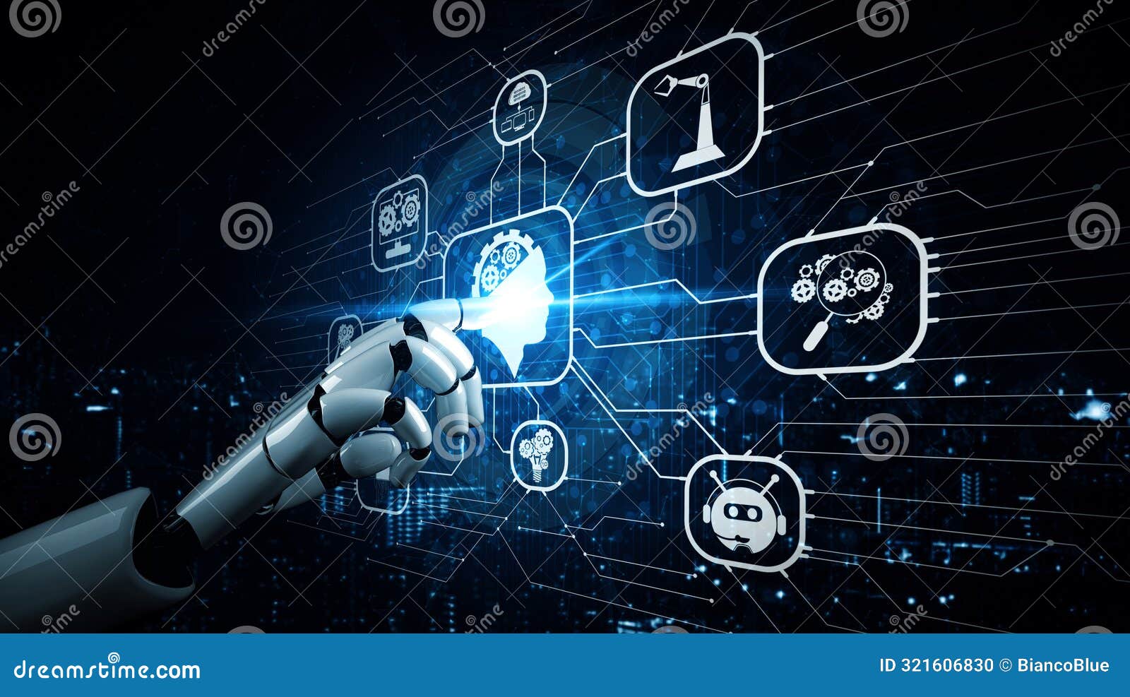 MLP Future Artificial Intelligence Robot and Cyborg. Stock Photo - Image of prompt, modern ...