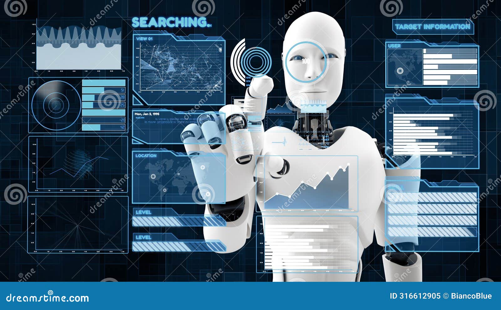 MLP Futuristic Robot, Artificial Intelligence CGI Big Data Analytics ...